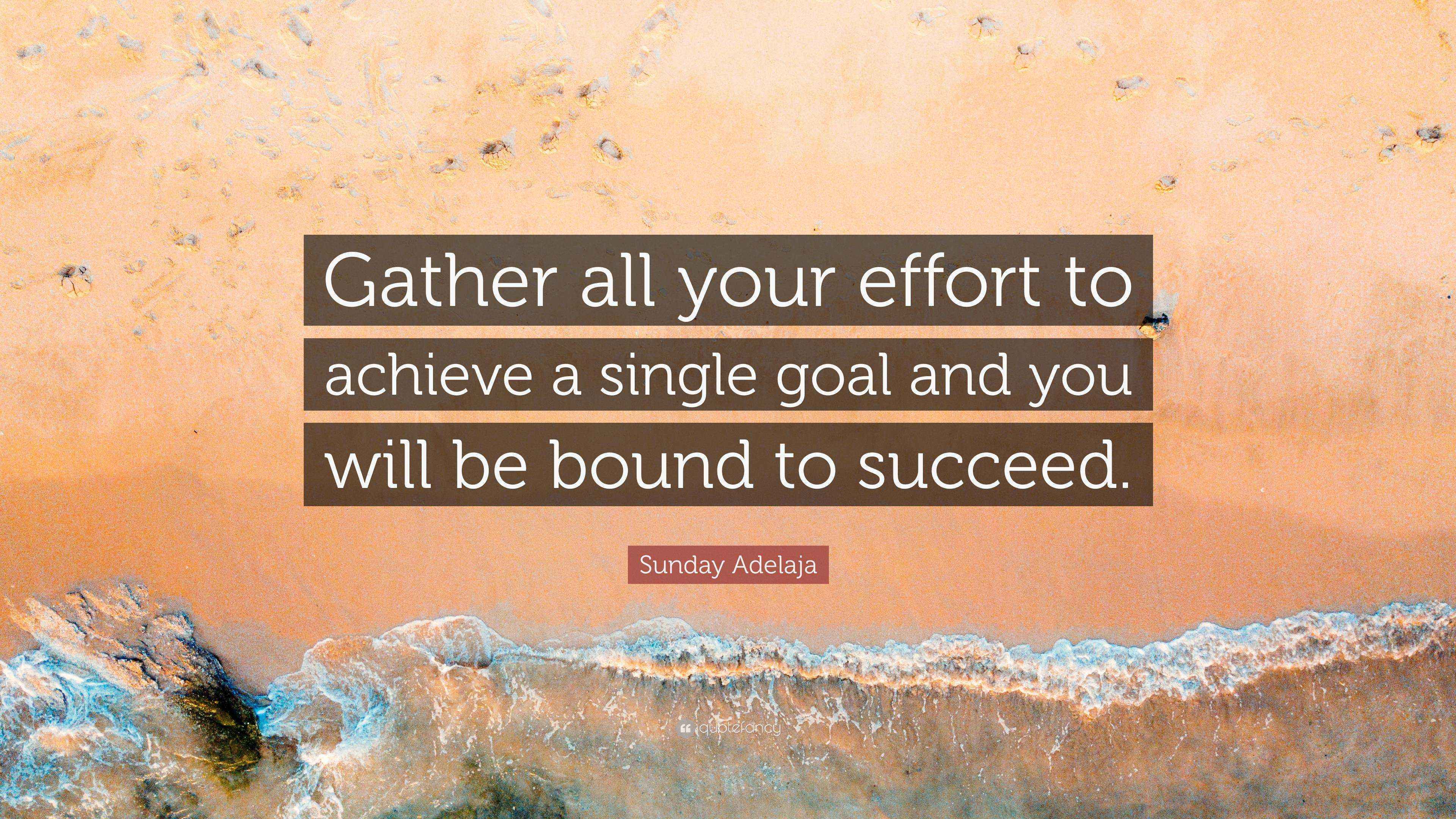 Sunday Adelaja Quote: “Gather all your effort to achieve a single goal ...