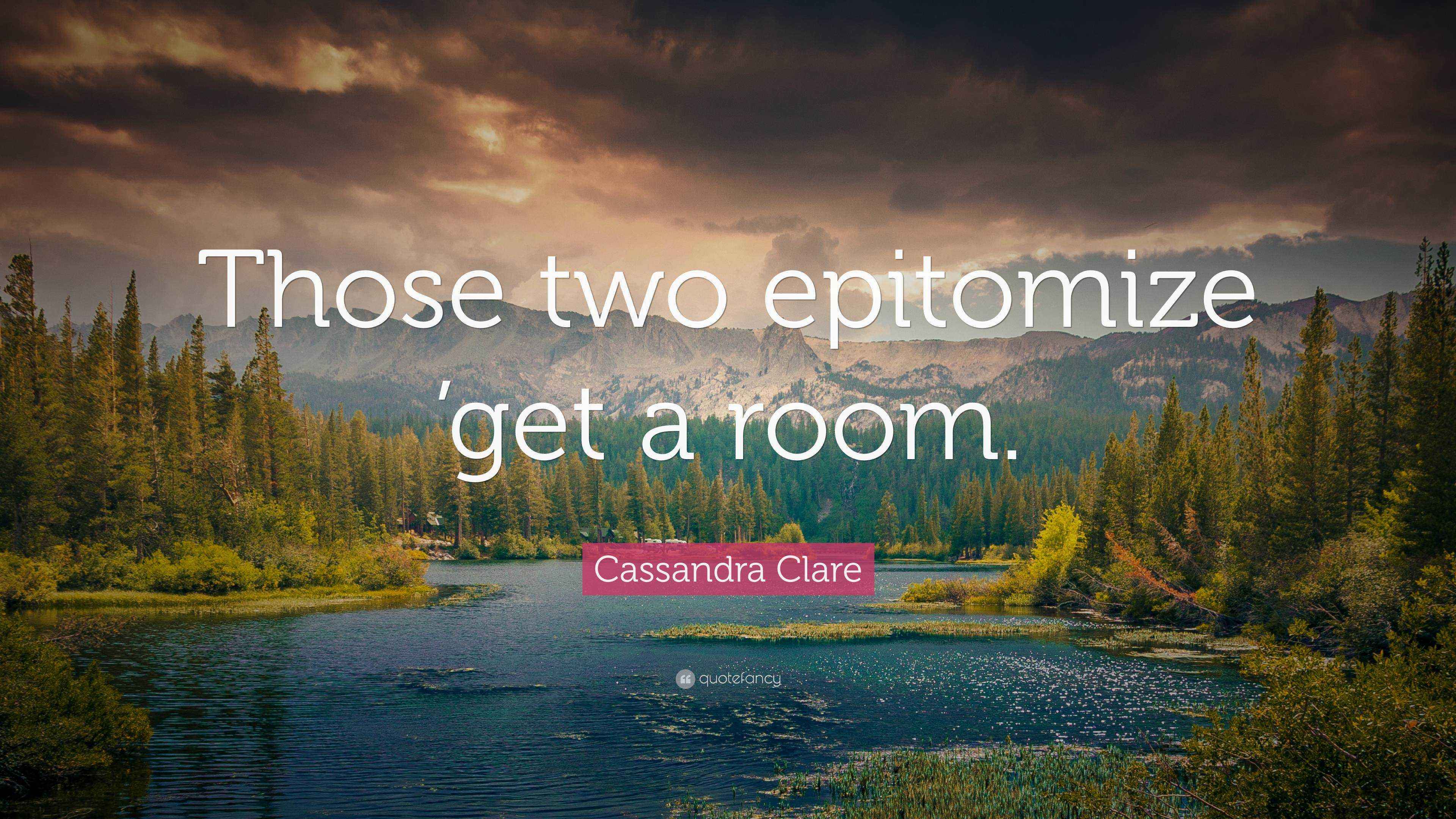 Cassandra Clare Quote: “Those two epitomize ’get a room.”