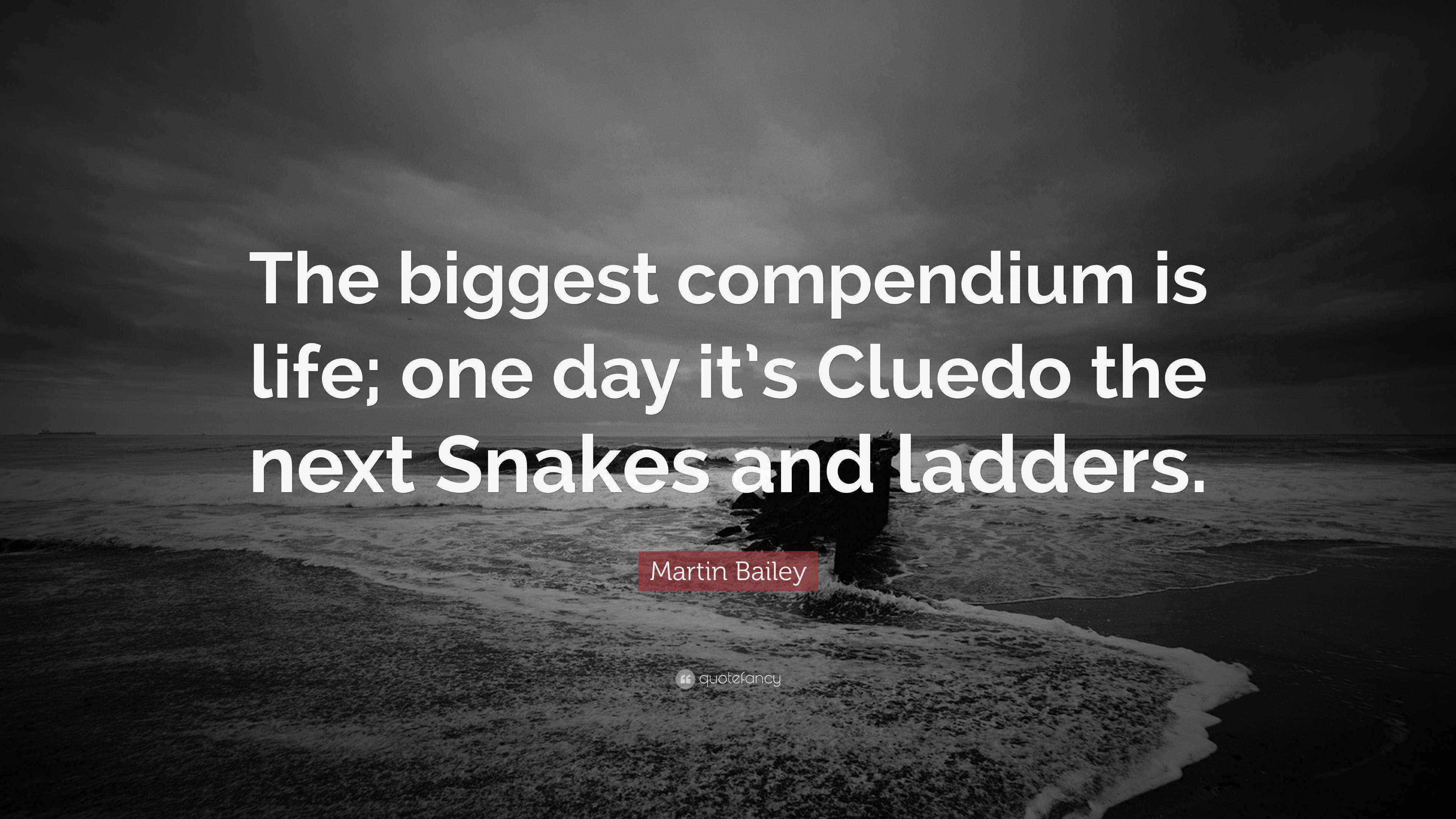 Martin Bailey Quote: “The biggest compendium is life; one day it’s ...