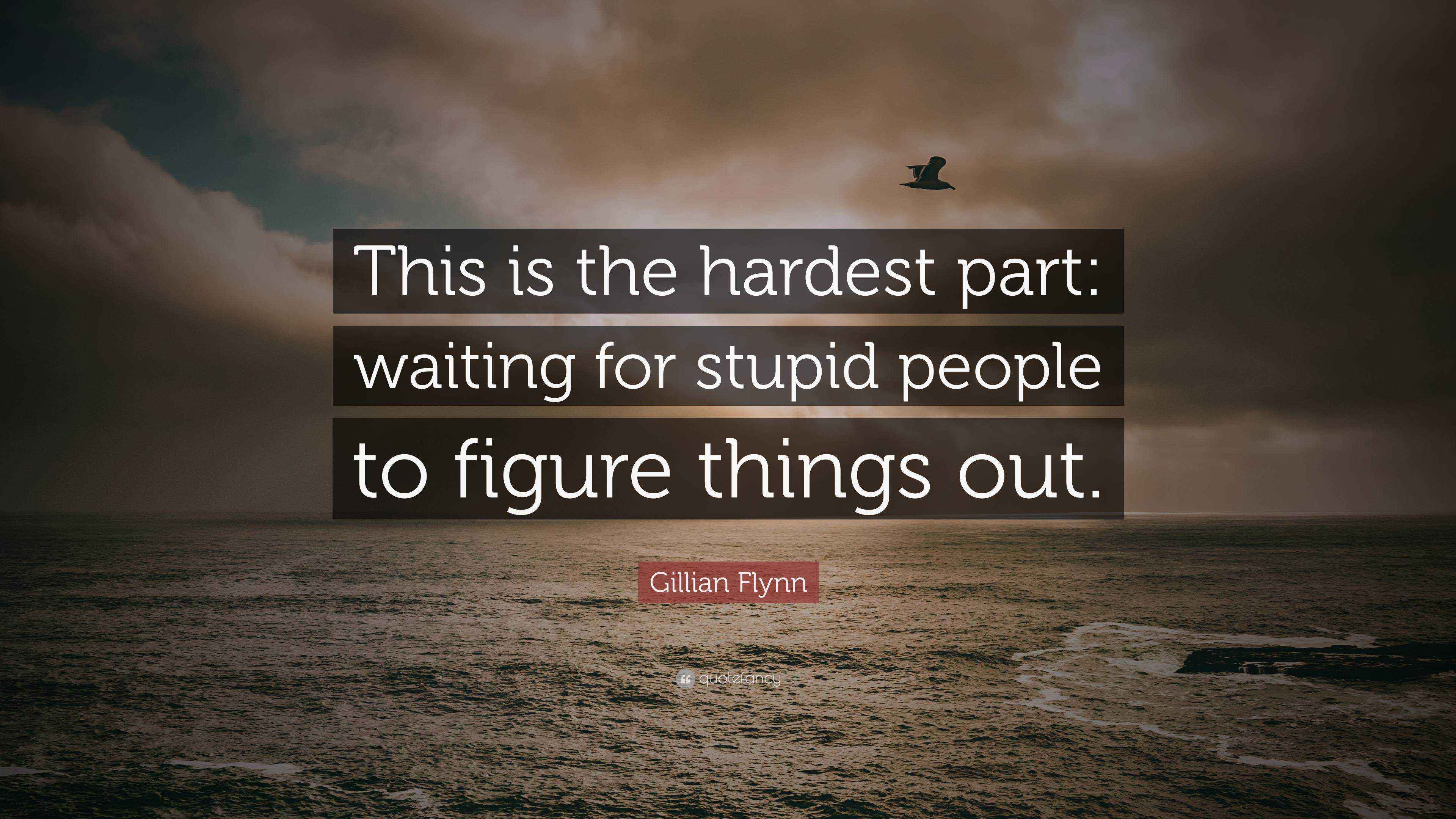 Gillian Flynn Quote: “This is the hardest part: waiting for stupid ...