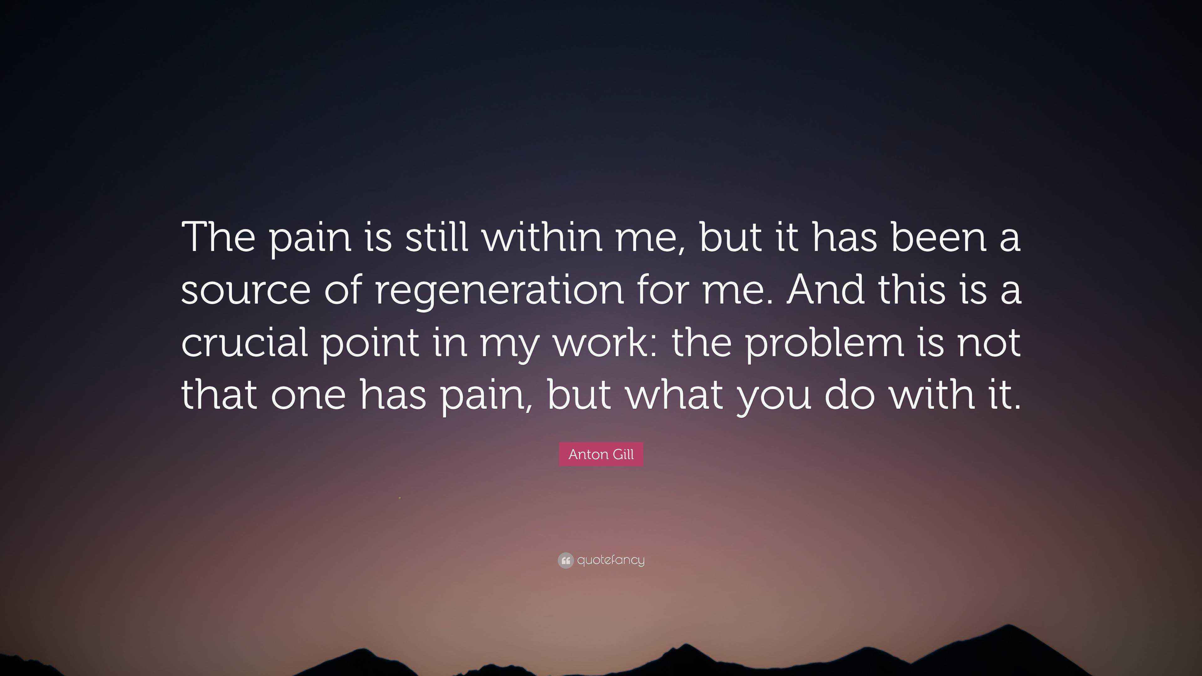 Anton Gill Quote: “The pain is still within me, but it has been a ...