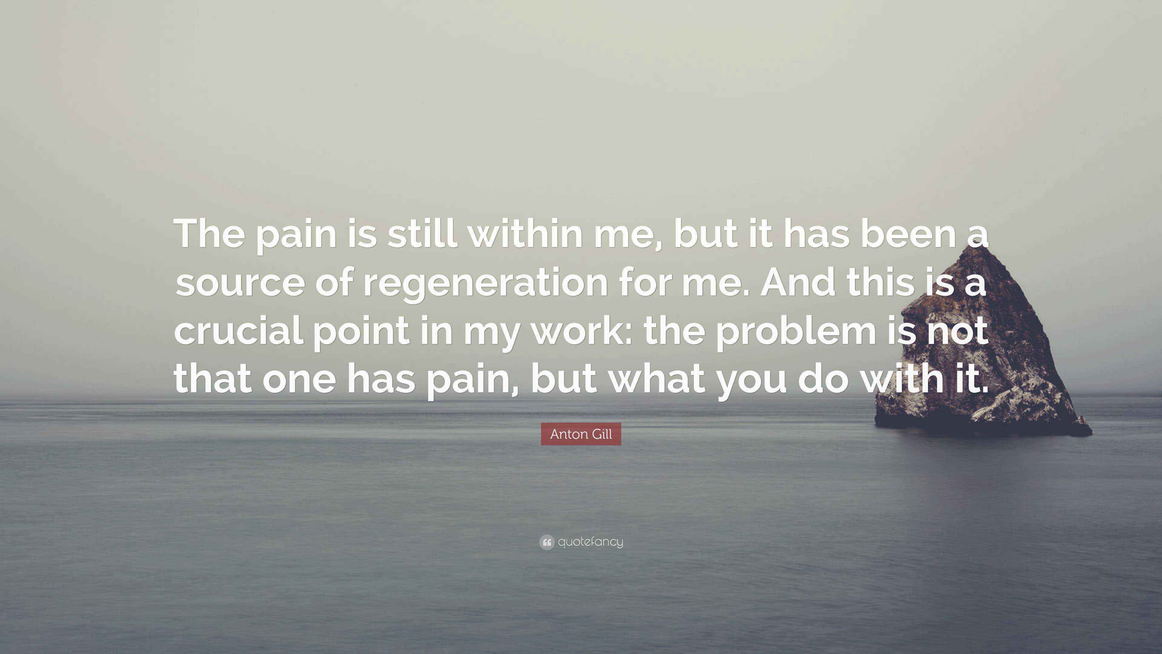 Anton Gill Quote: “The pain is still within me, but it has been a ...