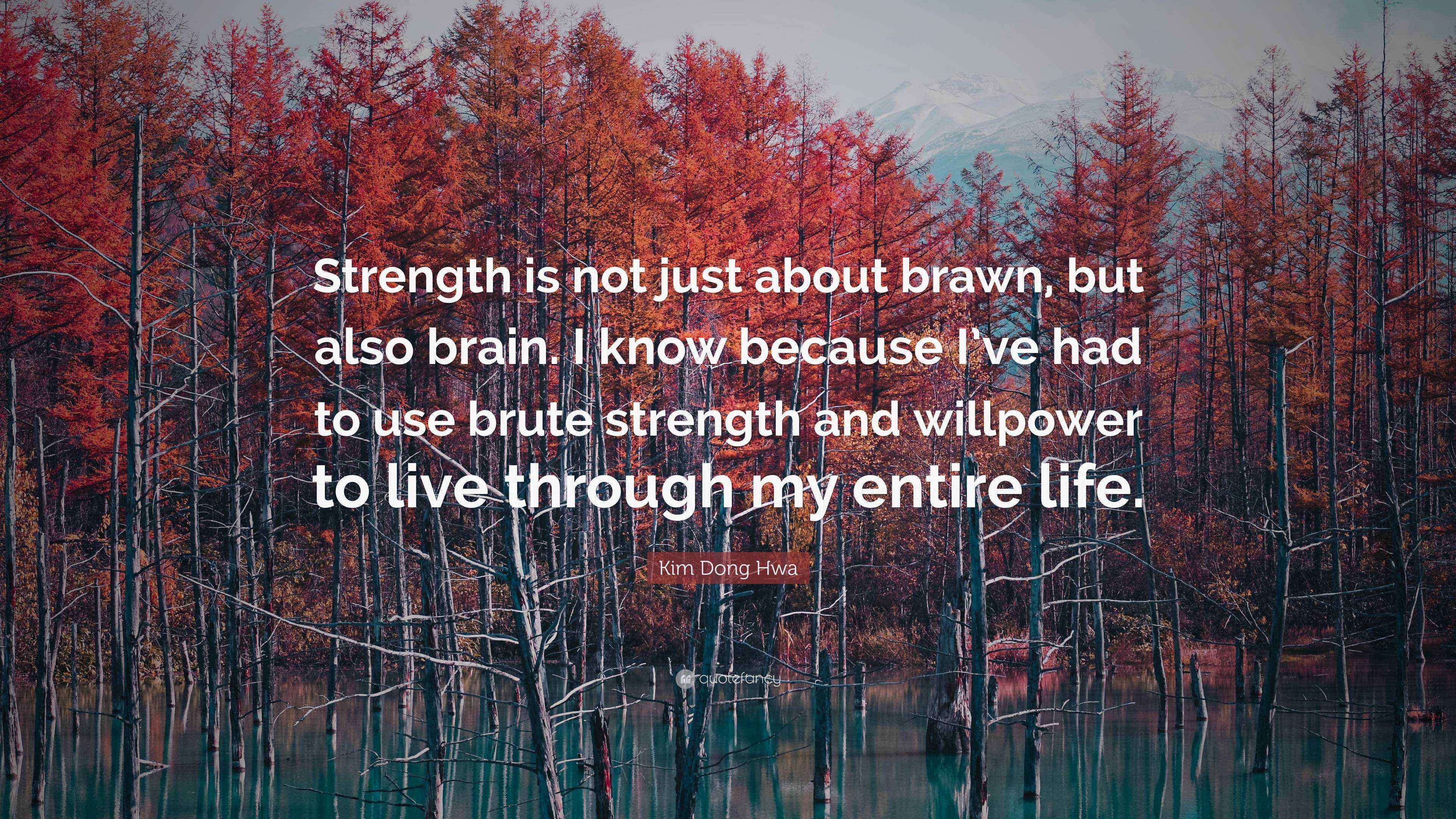 Kim Dong Hwa Quote: “Strength is not just about brawn, but also brain ...