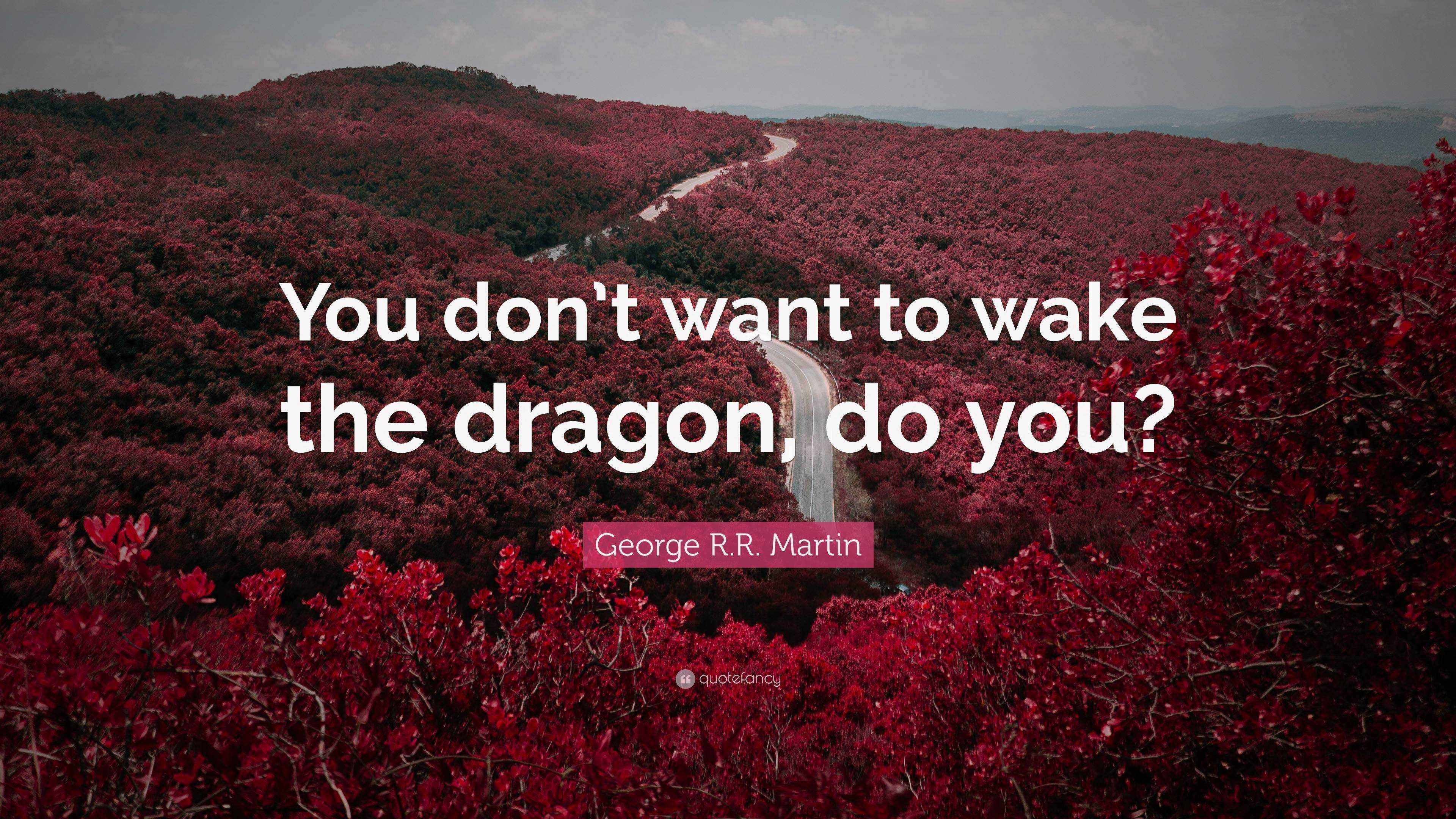 George R.R. Martin Quote: “You don’t want to wake the dragon, do you?”