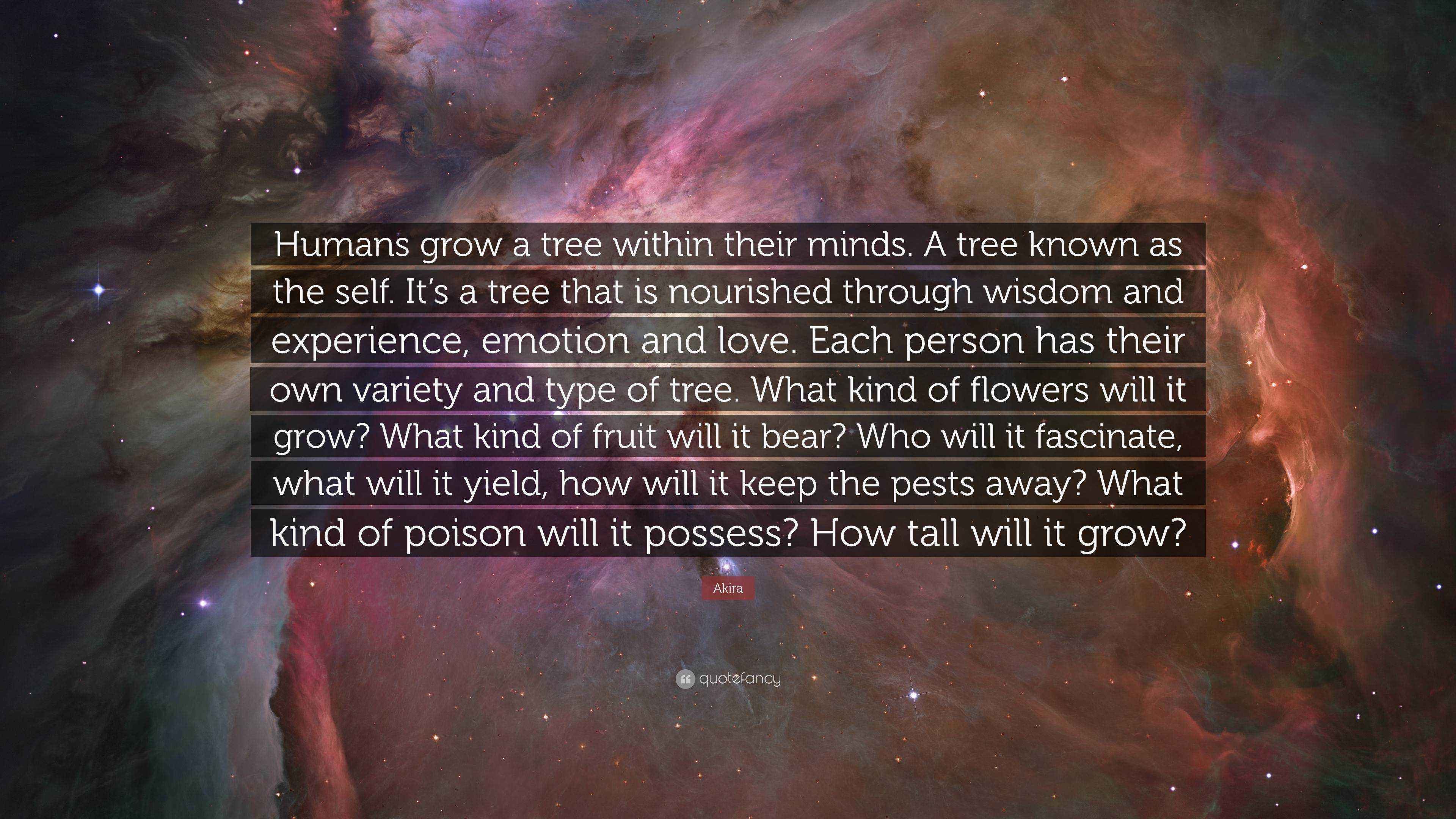 Akira Quote: “Humans grow a tree within their minds. A tree known as ...