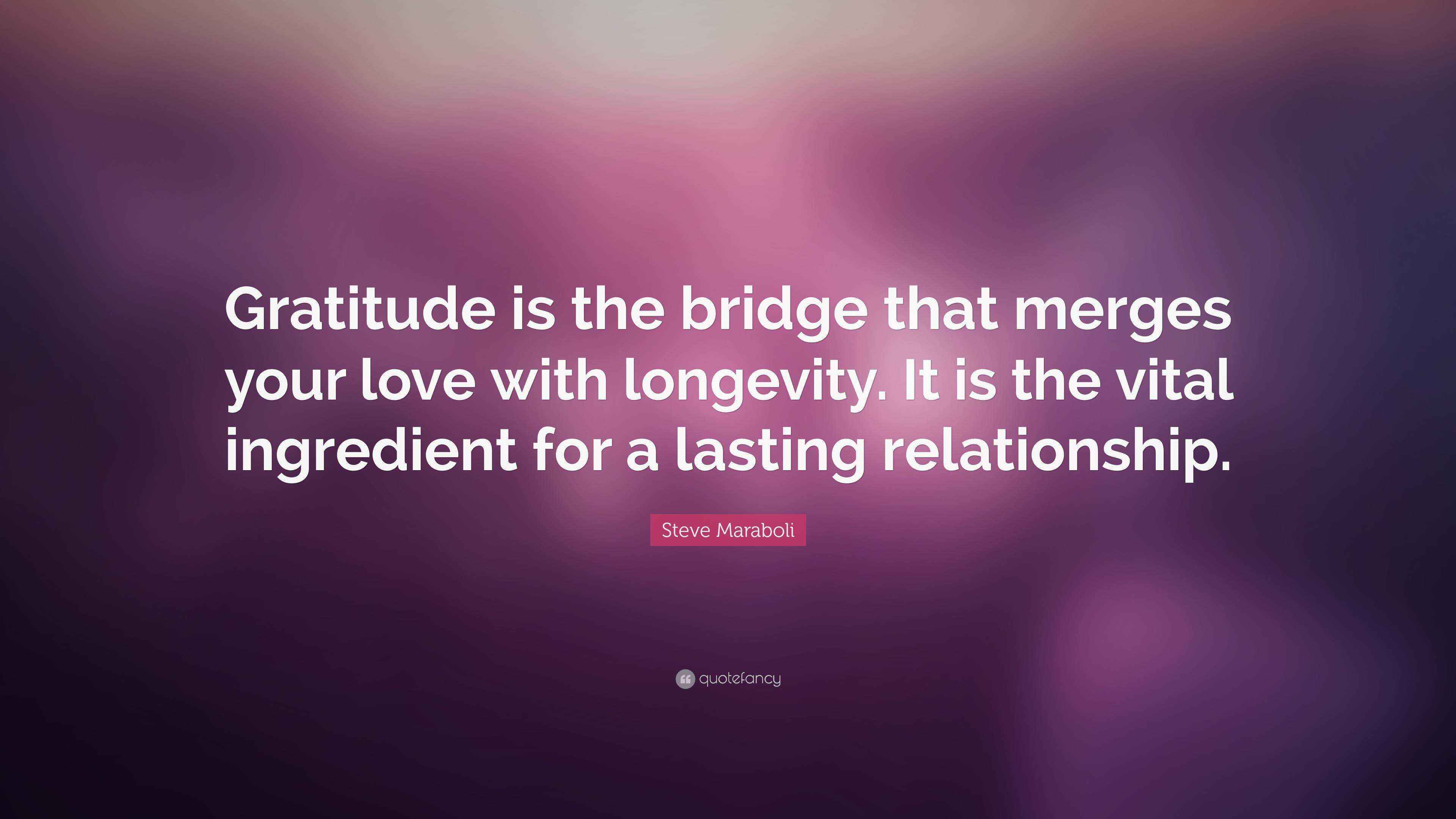 Steve Maraboli Quote: “Gratitude is the bridge that merges your love ...