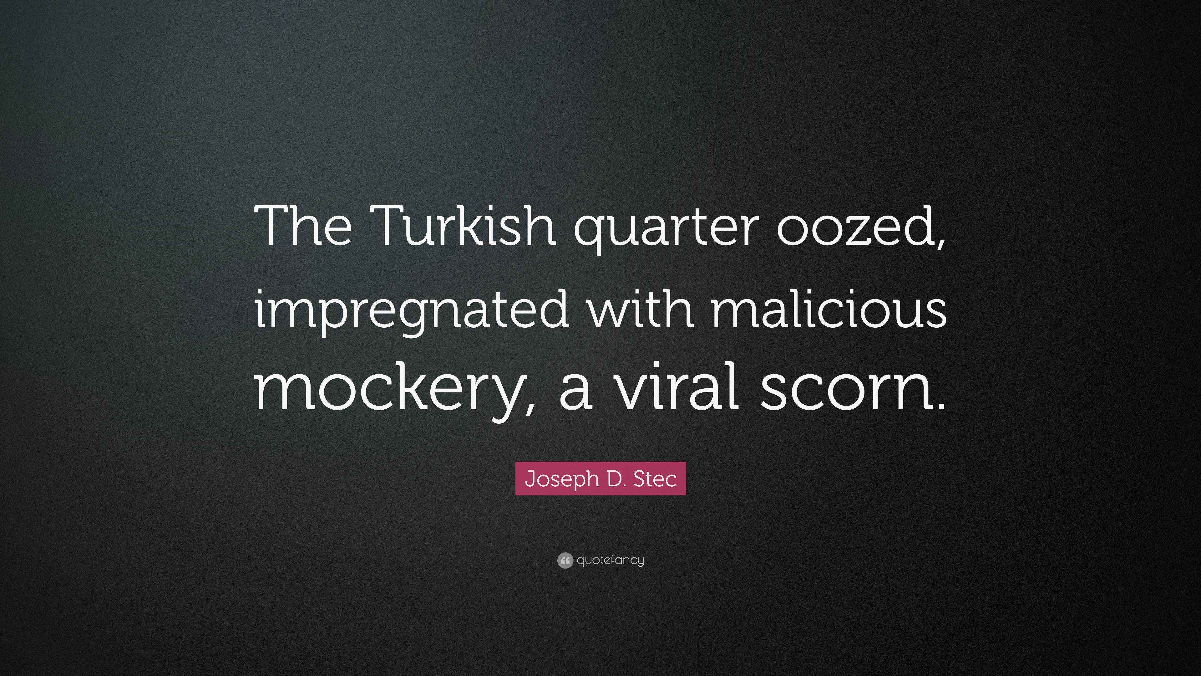 Joseph D. Stec Quote: “The Turkish quarter oozed, impregnated with ...