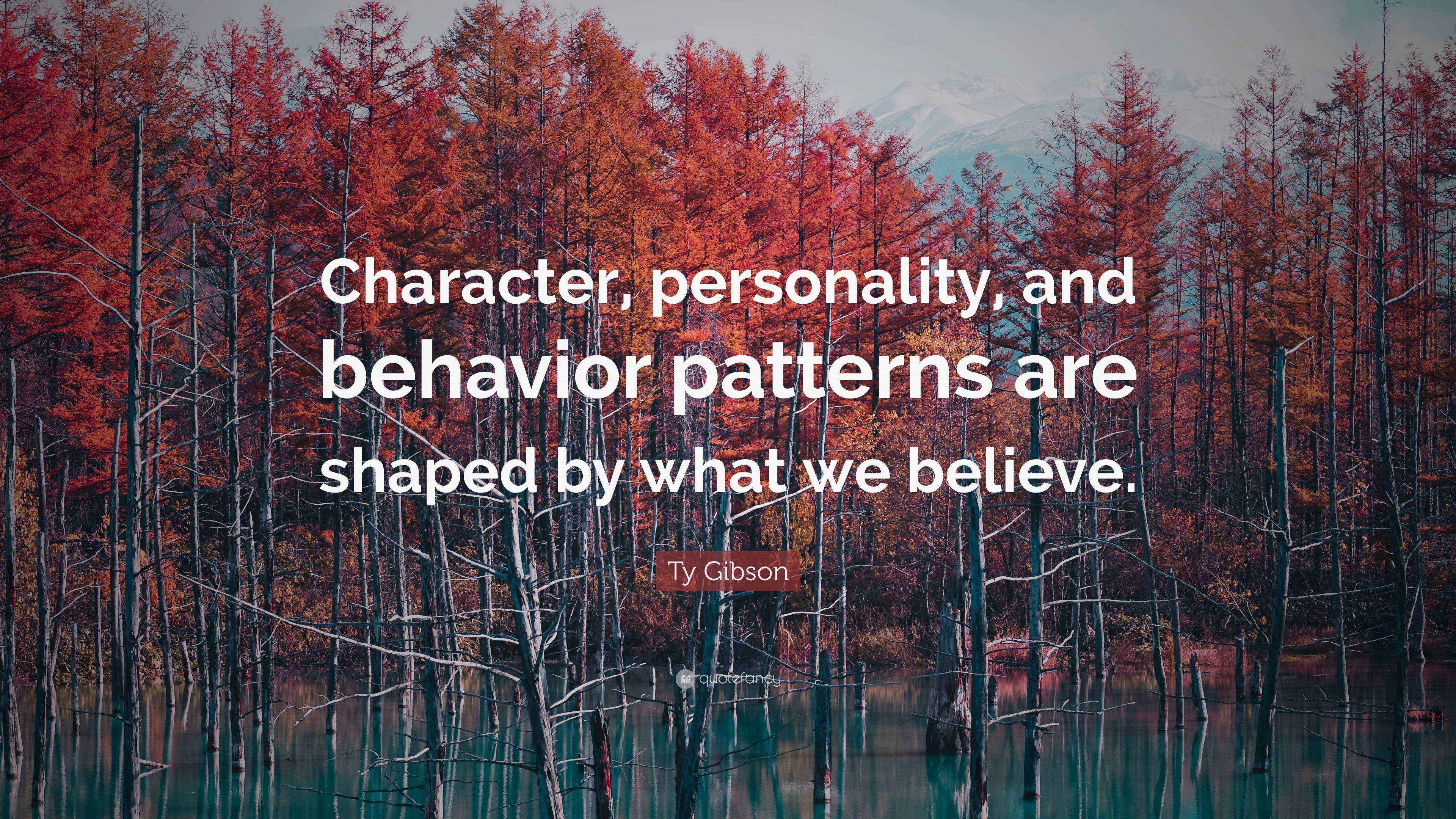 Ty Gibson Quote: “Character, personality, and behavior patterns are ...