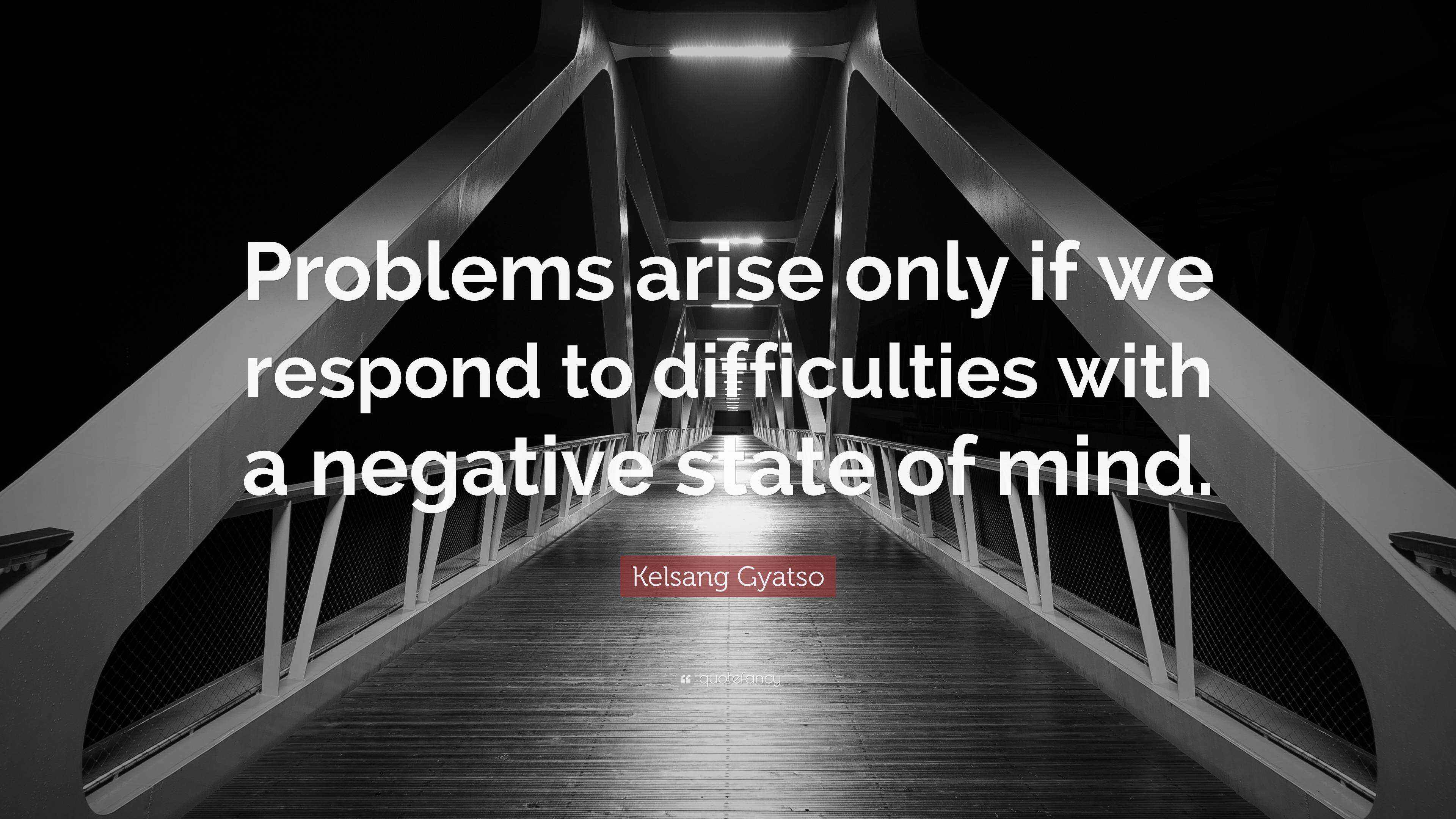 Kelsang Gyatso Quote: “Problems arise only if we respond to ...