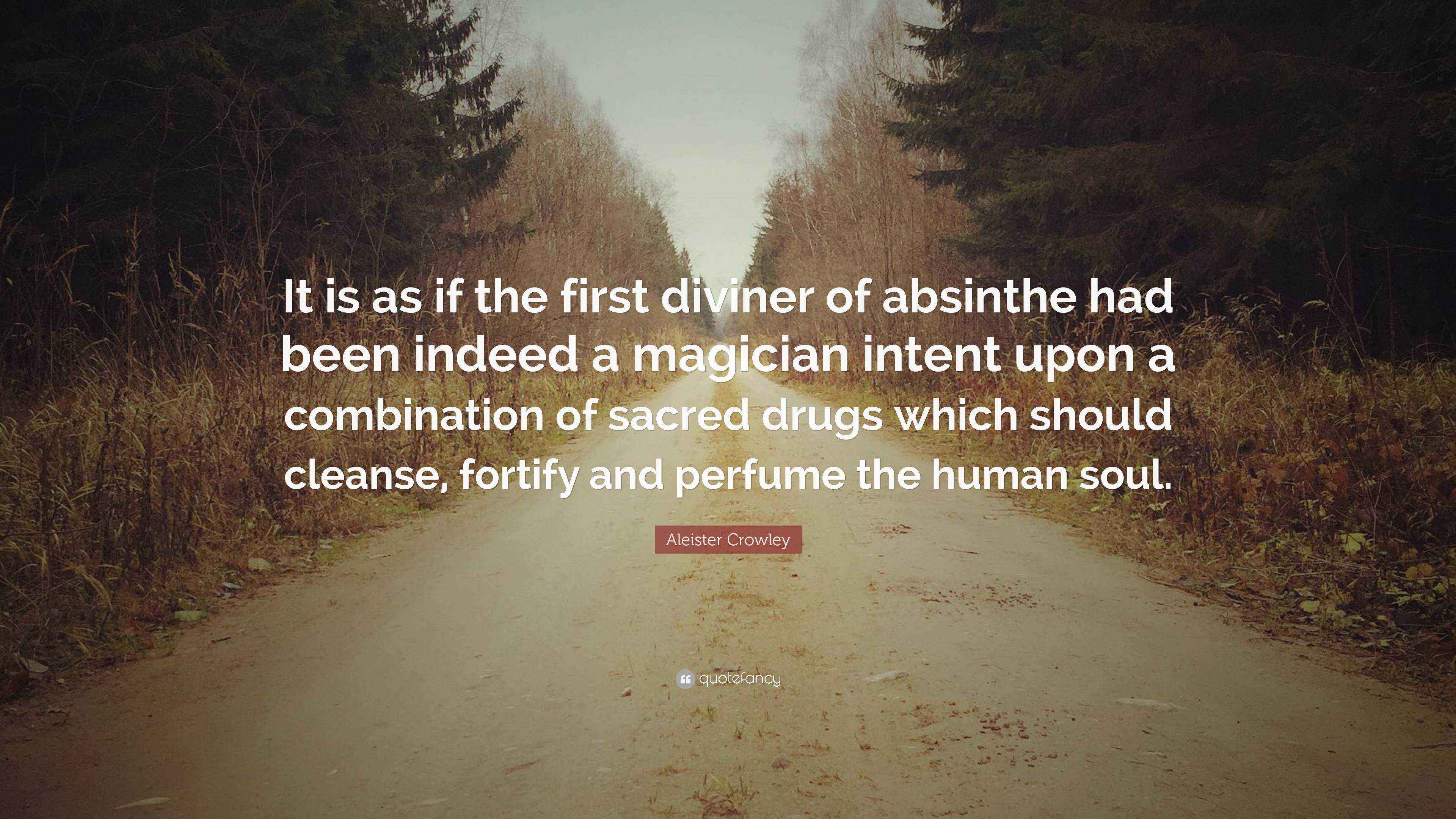Aleister Crowley Quote: “It is as if the first diviner of absinthe had ...