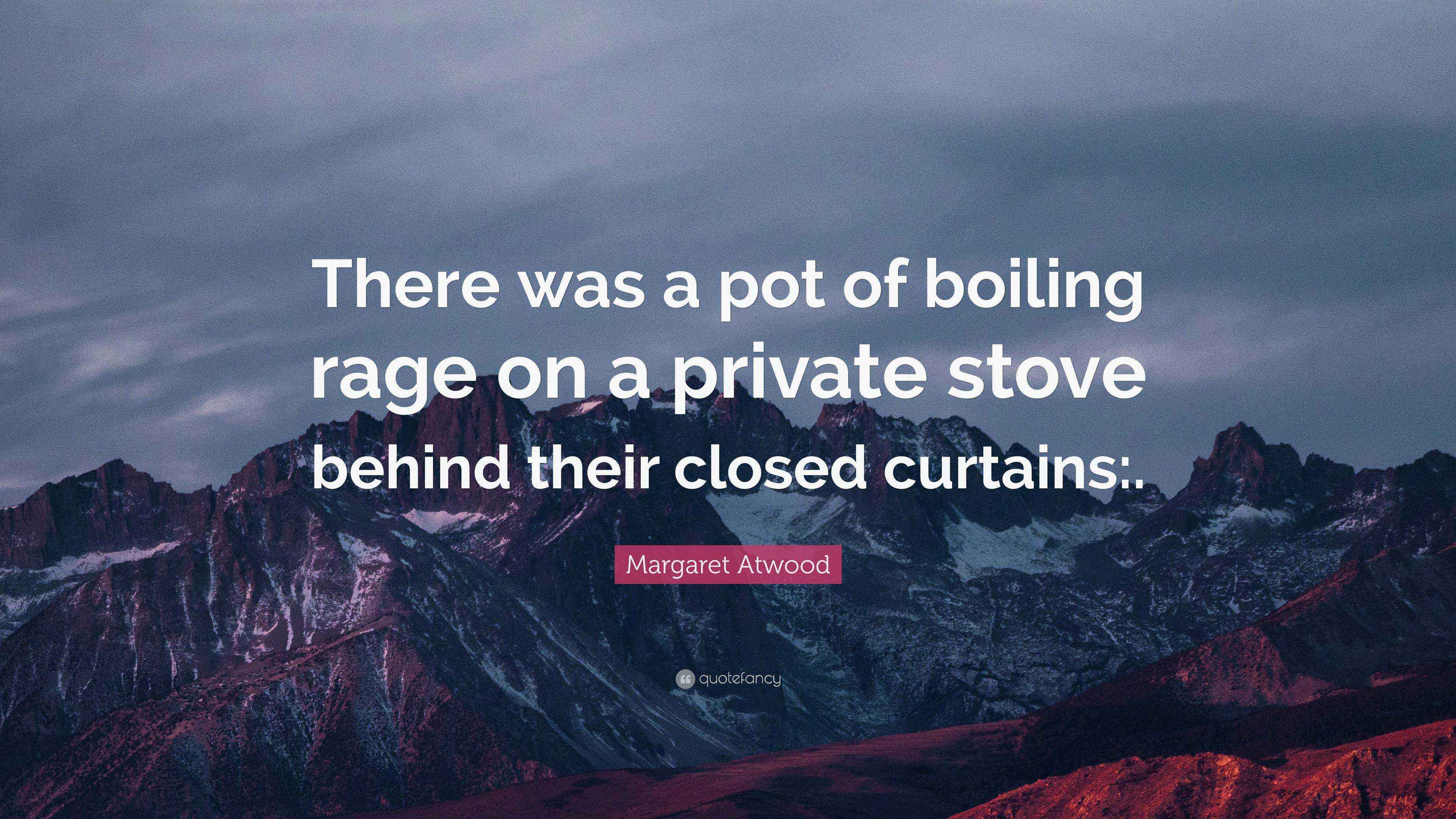 Margaret Atwood Quote: “There was a pot of boiling rage on a private ...