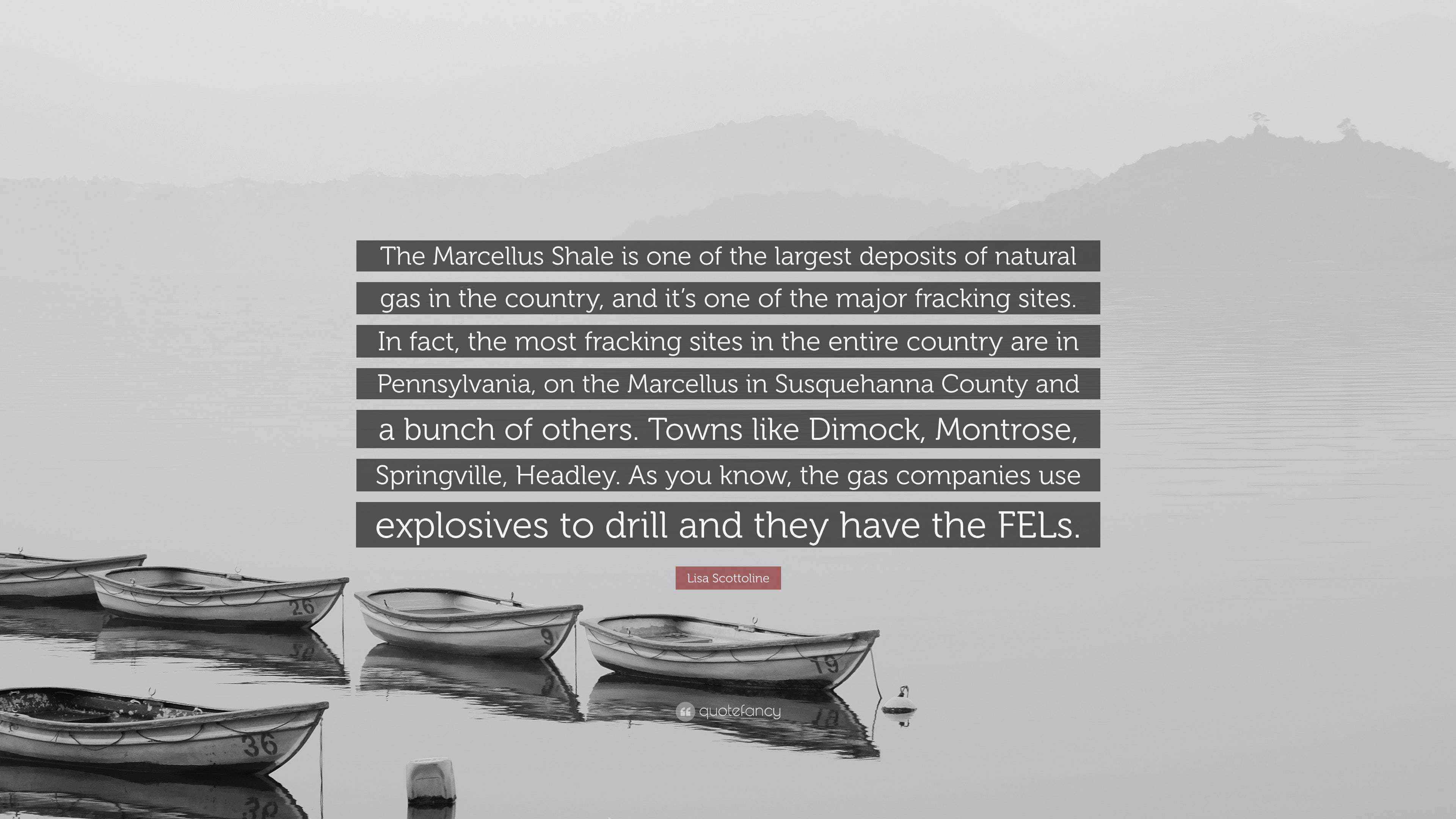 Lisa Scottoline Quote: “The Marcellus Shale is one of the largest ...