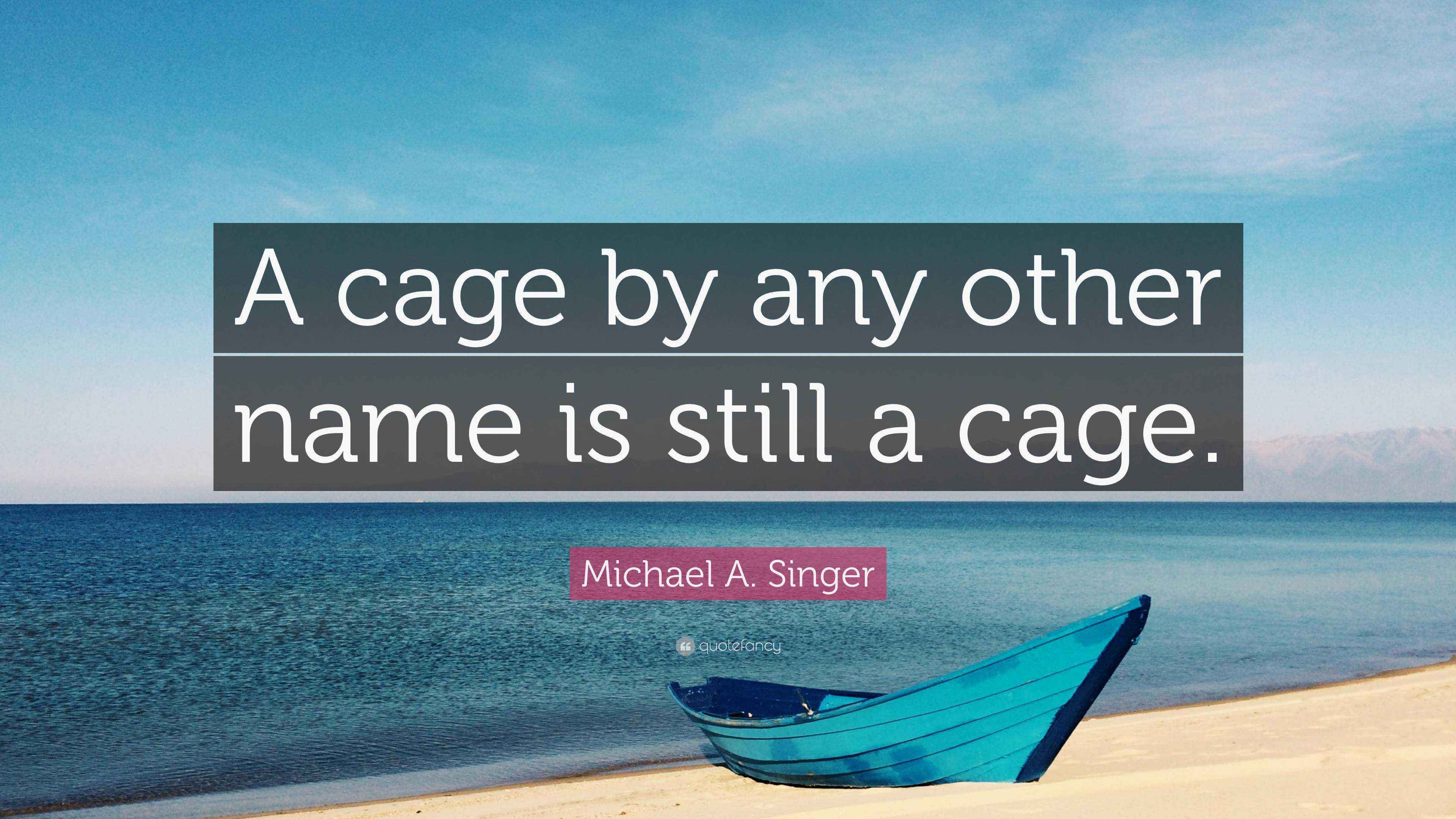 Michael A. Singer Quote: “A cage by any other name is still a cage.”