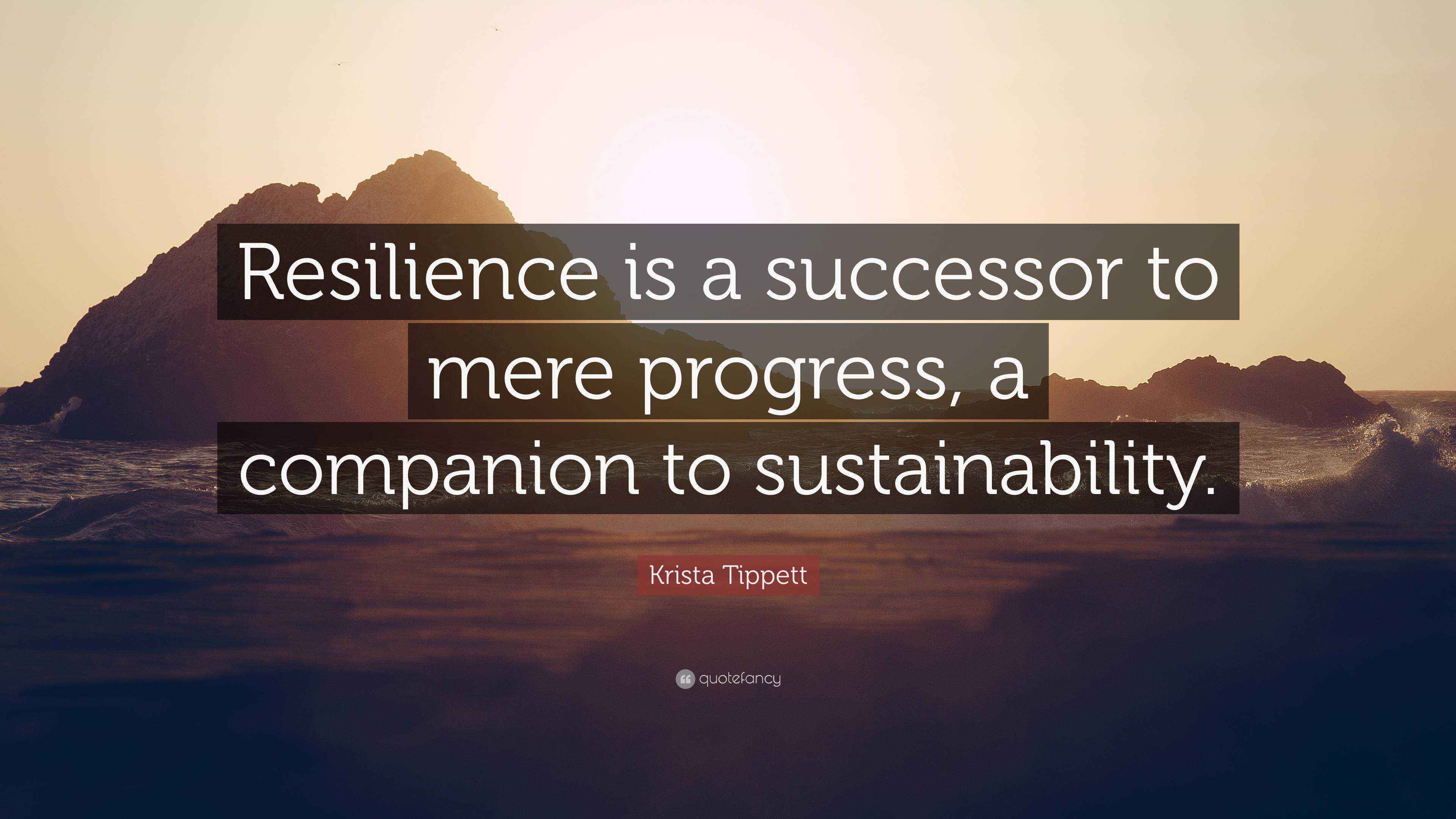 Krista Tippett Quote: “Resilience is a successor to mere progress, a ...