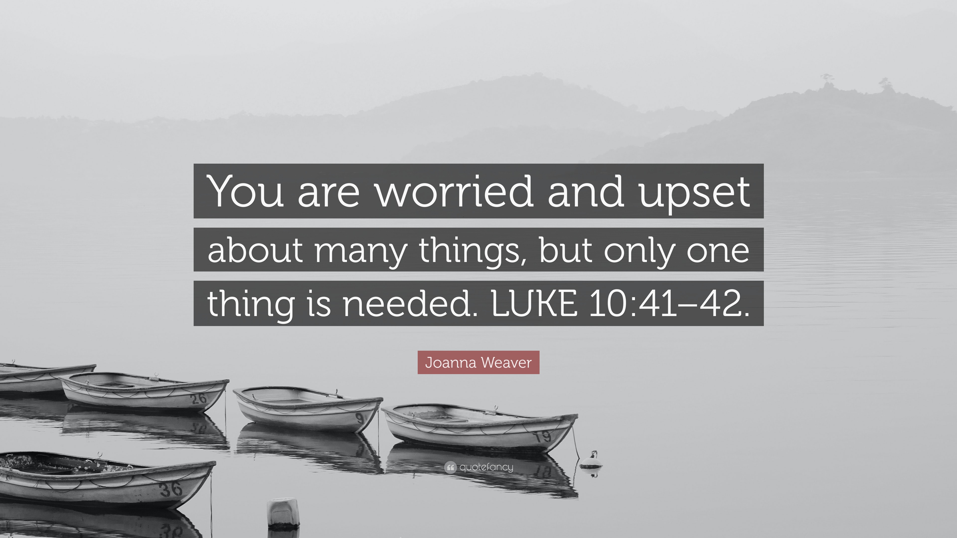 Joanna Weaver Quote: “You are worried and upset about many things, but ...