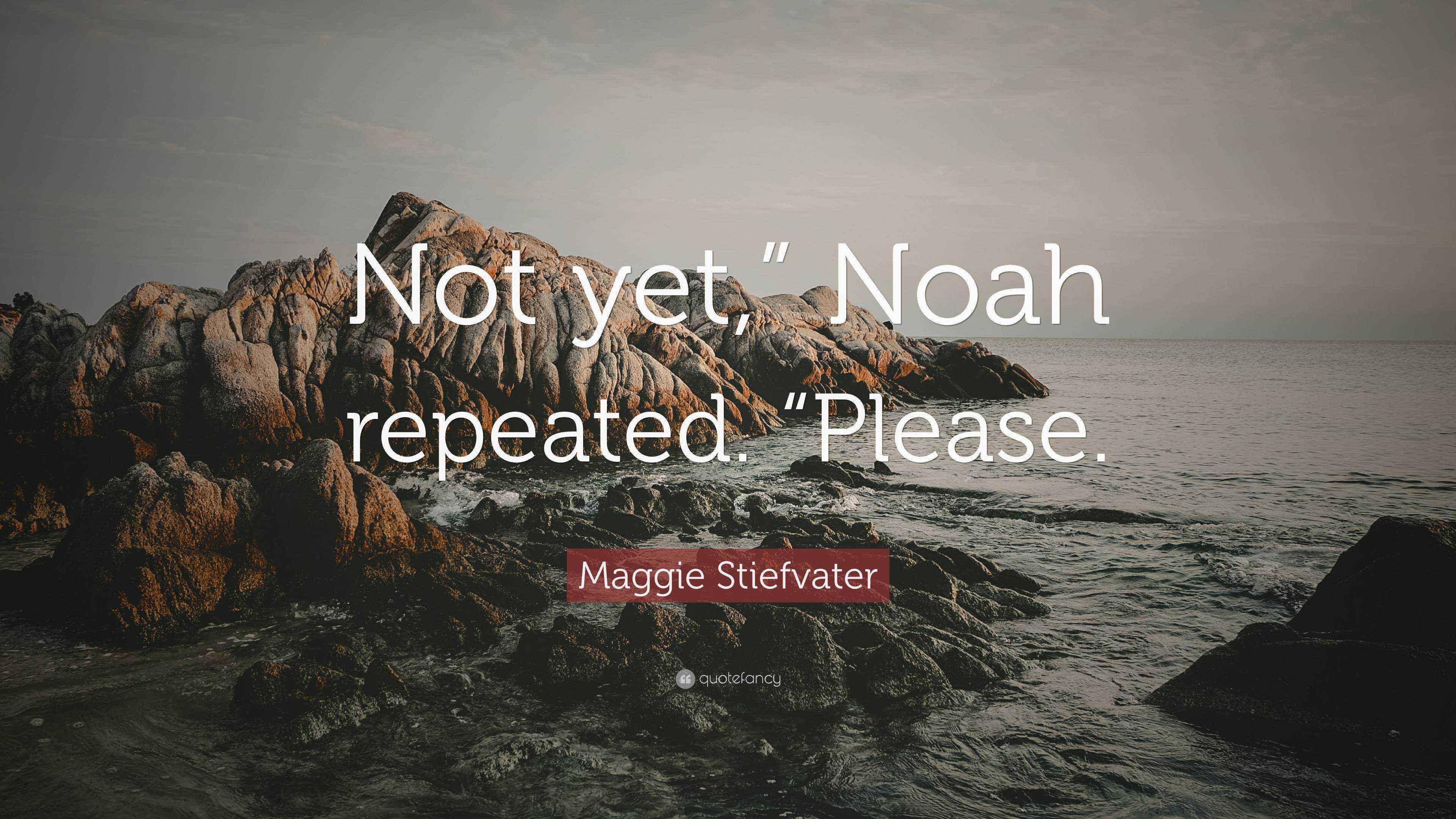 Maggie Stiefvater Quote: “Not yet,” Noah repeated. “Please.”