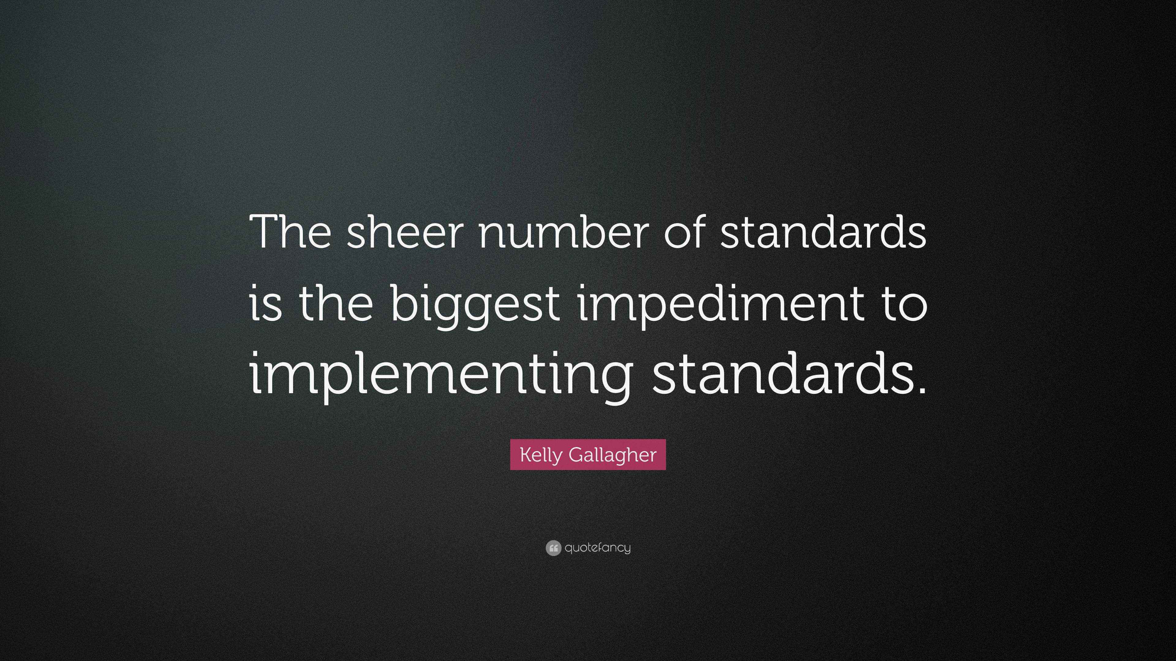 Kelly Gallagher Quote: “The sheer number of standards is the biggest ...