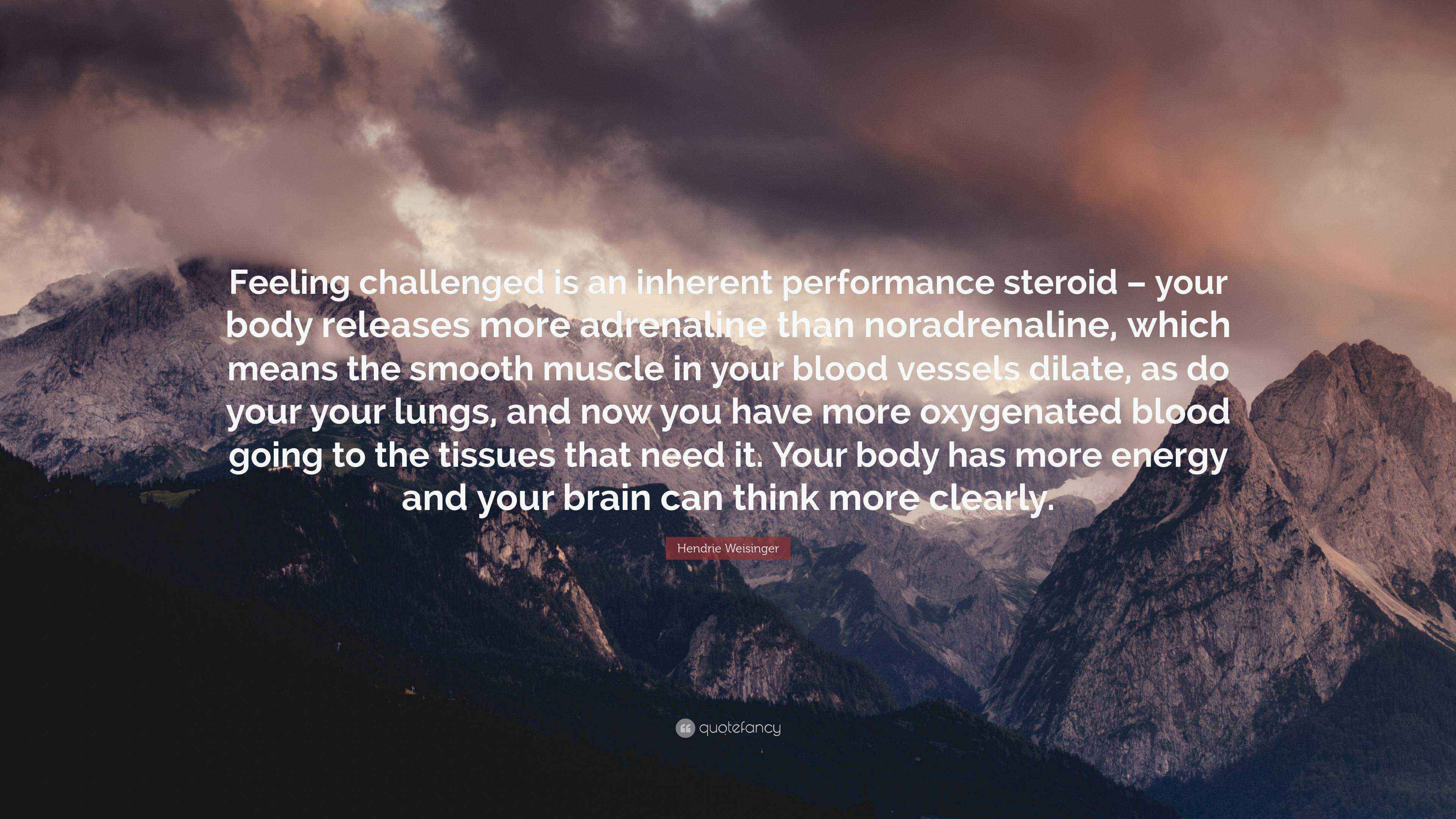 Hendrie Weisinger Quote: “Feeling challenged is an inherent performance ...
