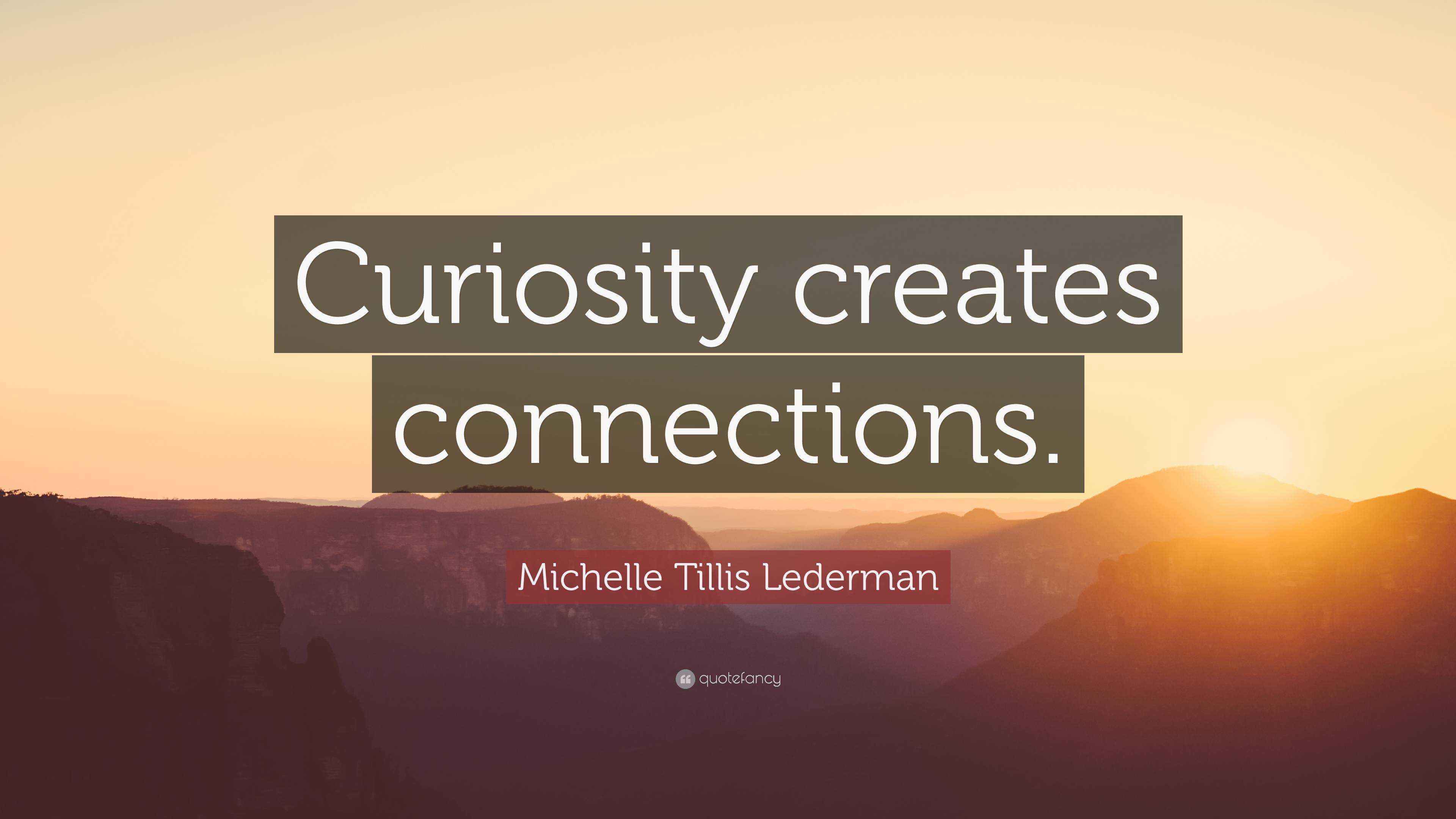 Michelle Tillis Lederman Quote: “Curiosity creates connections.”