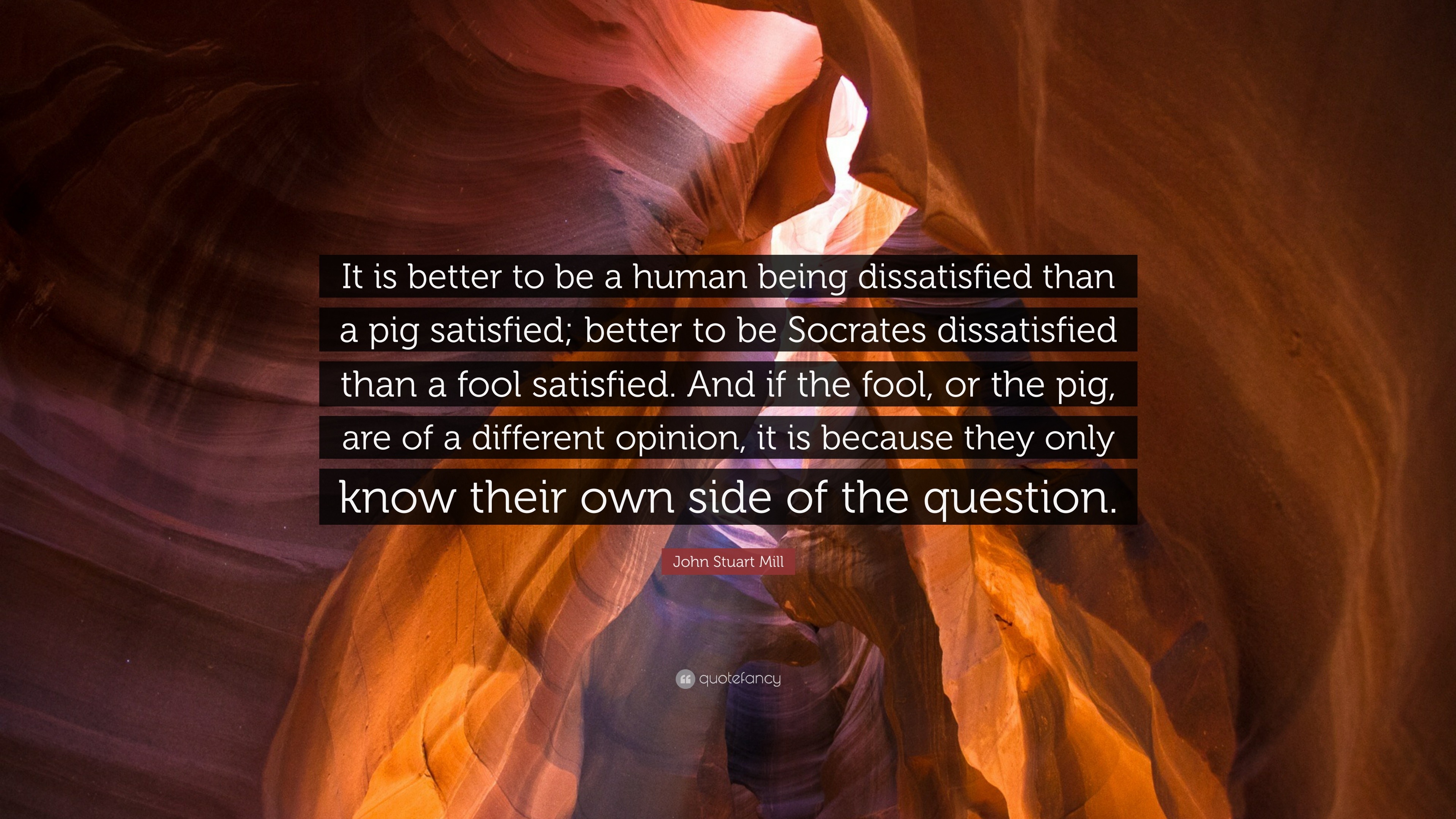 John Stuart Mill Quote: “It is better to be a human being dissatisfied ...