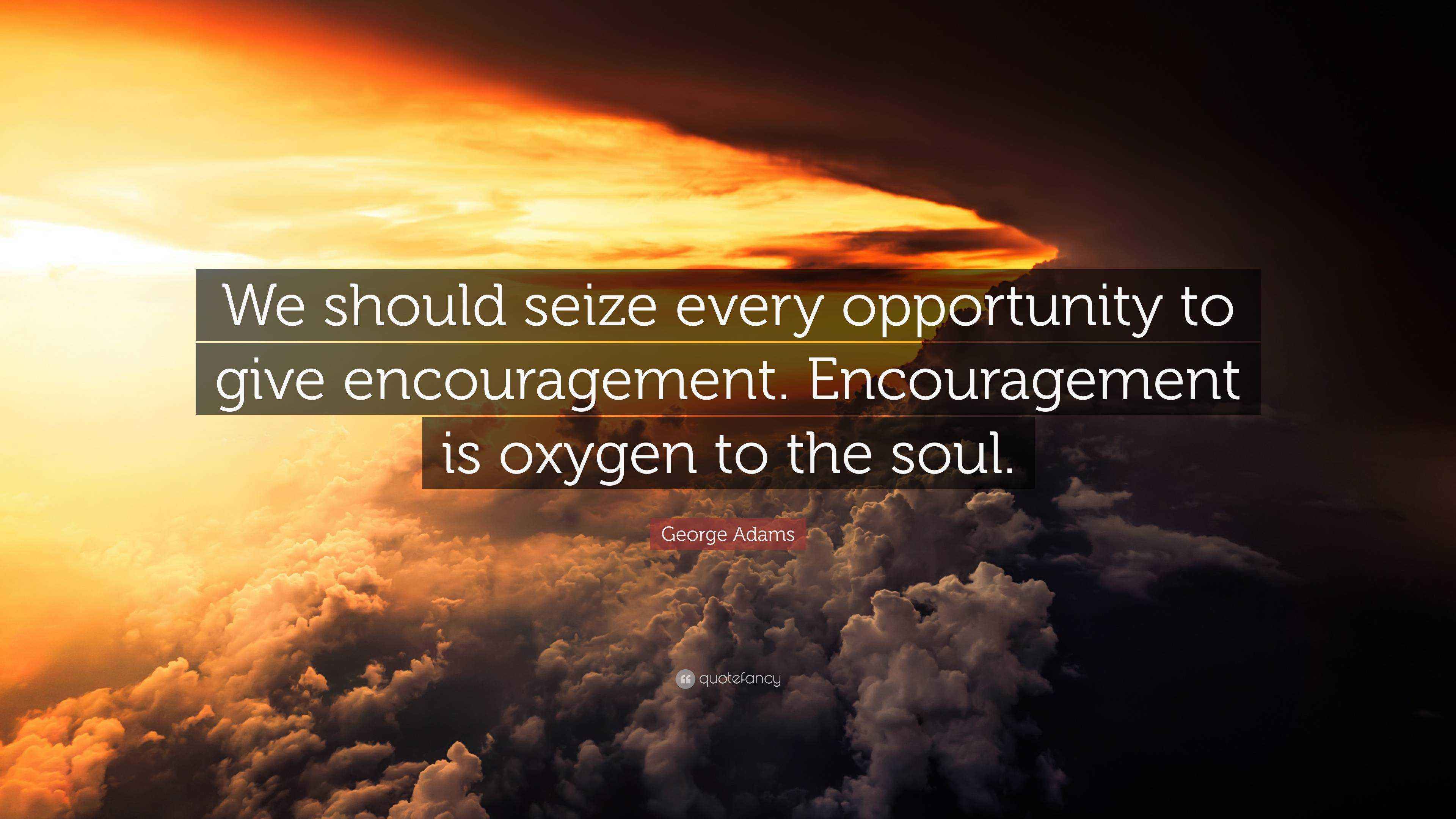 George Adams Quote: “We should seize every opportunity to give ...