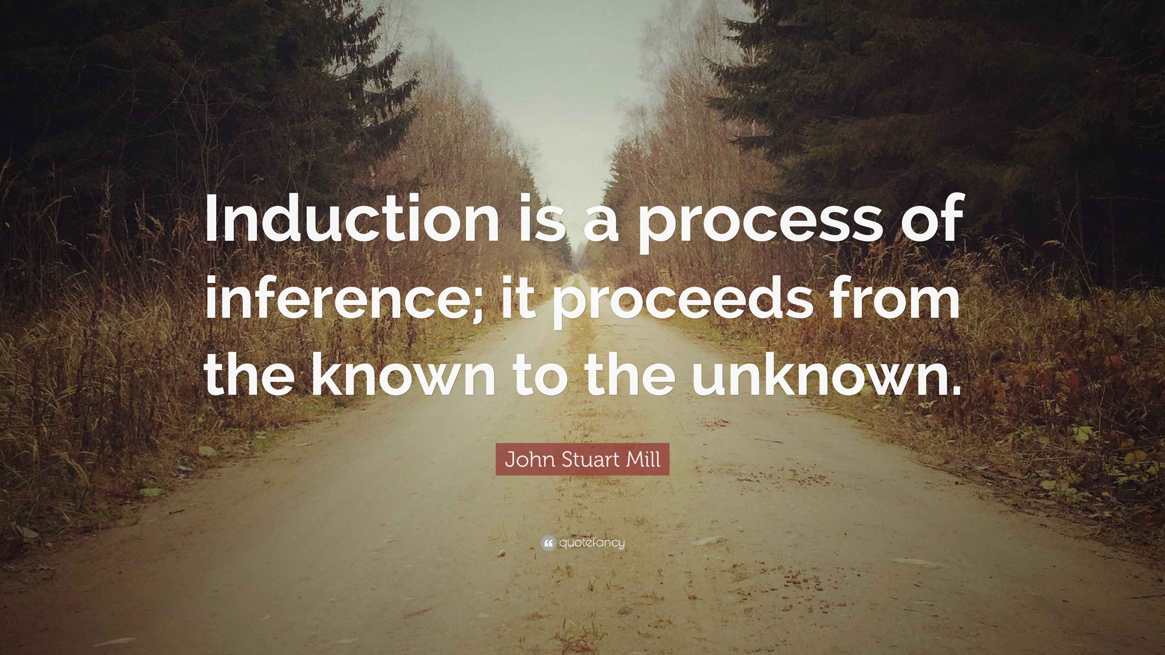 John Stuart Mill Quote: “Induction is a process of inference; it ...