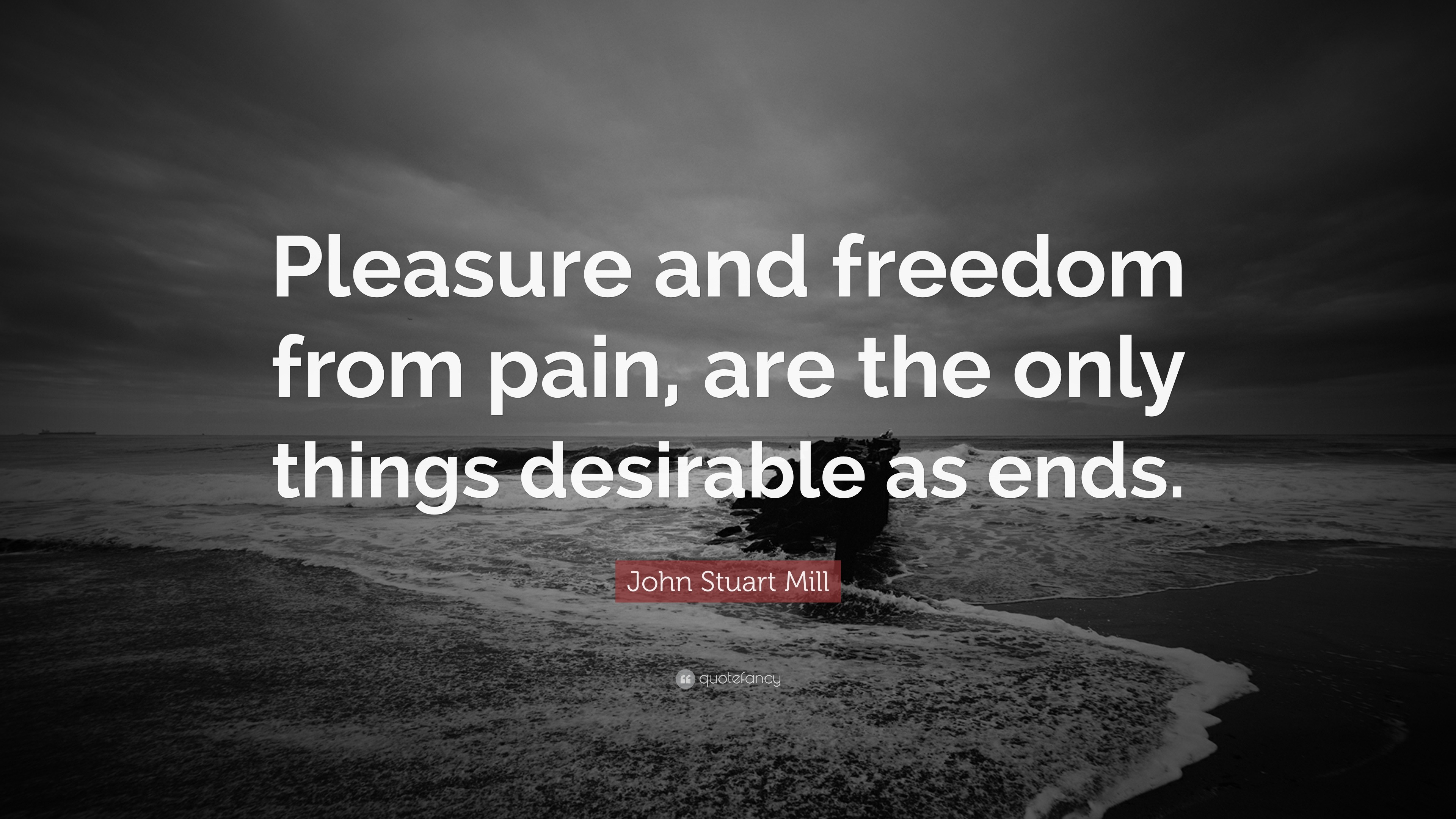 John Stuart Mill Quote: “Pleasure and freedom from pain, are the only ...