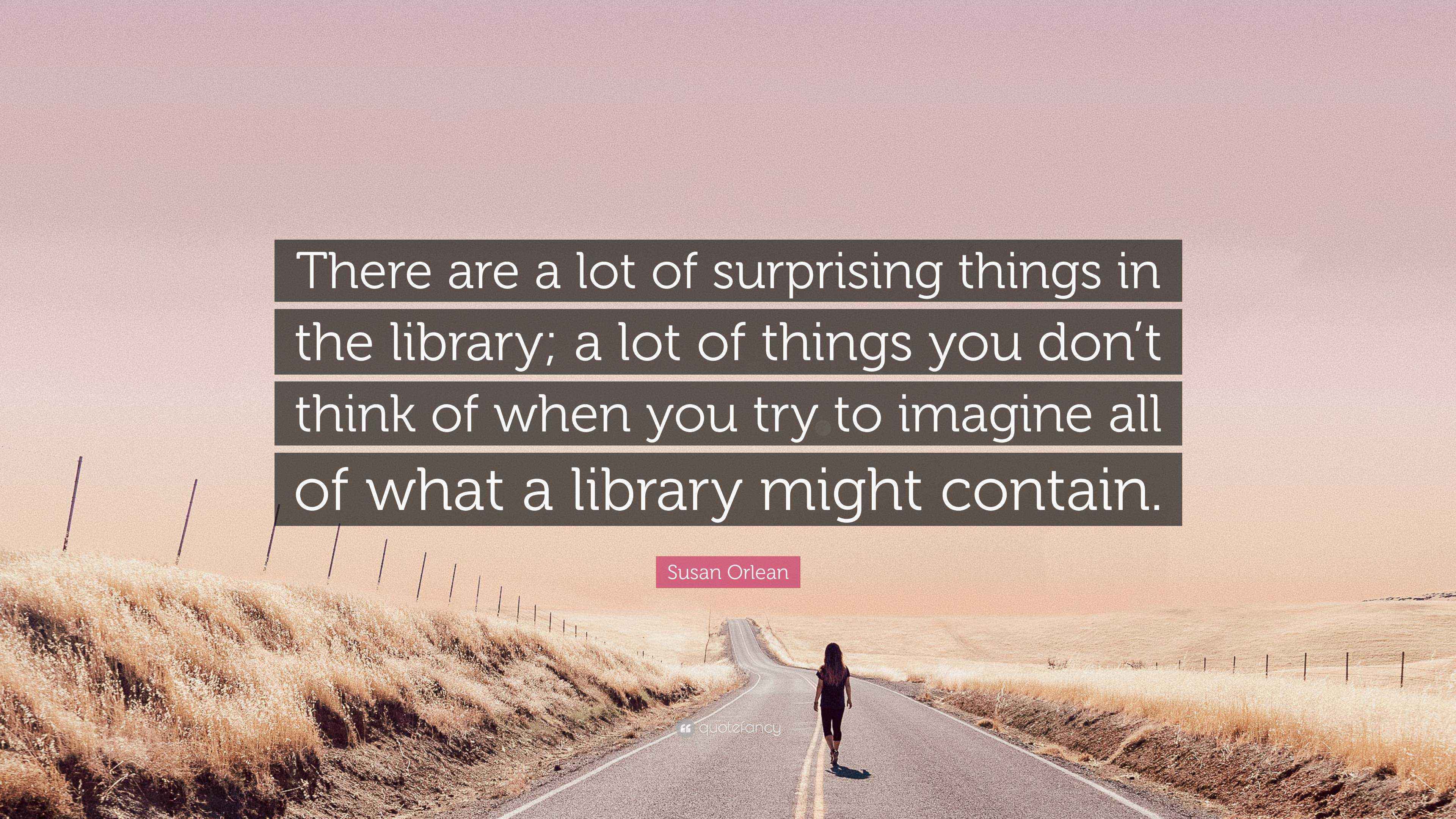 Susan Orlean Quote: “There are a lot of surprising things in the ...