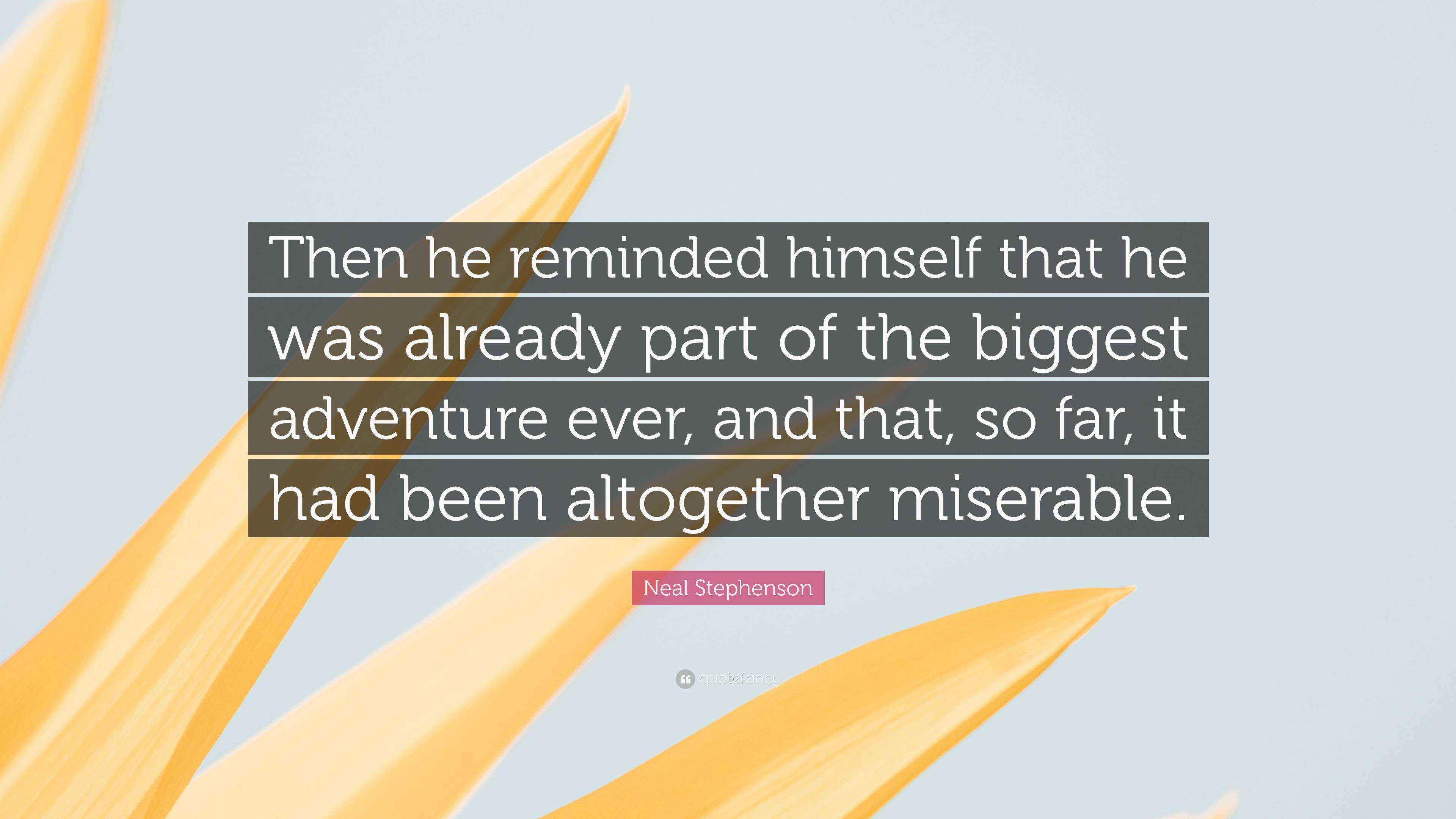 Neal Stephenson Quote: “Then he reminded himself that he was already ...