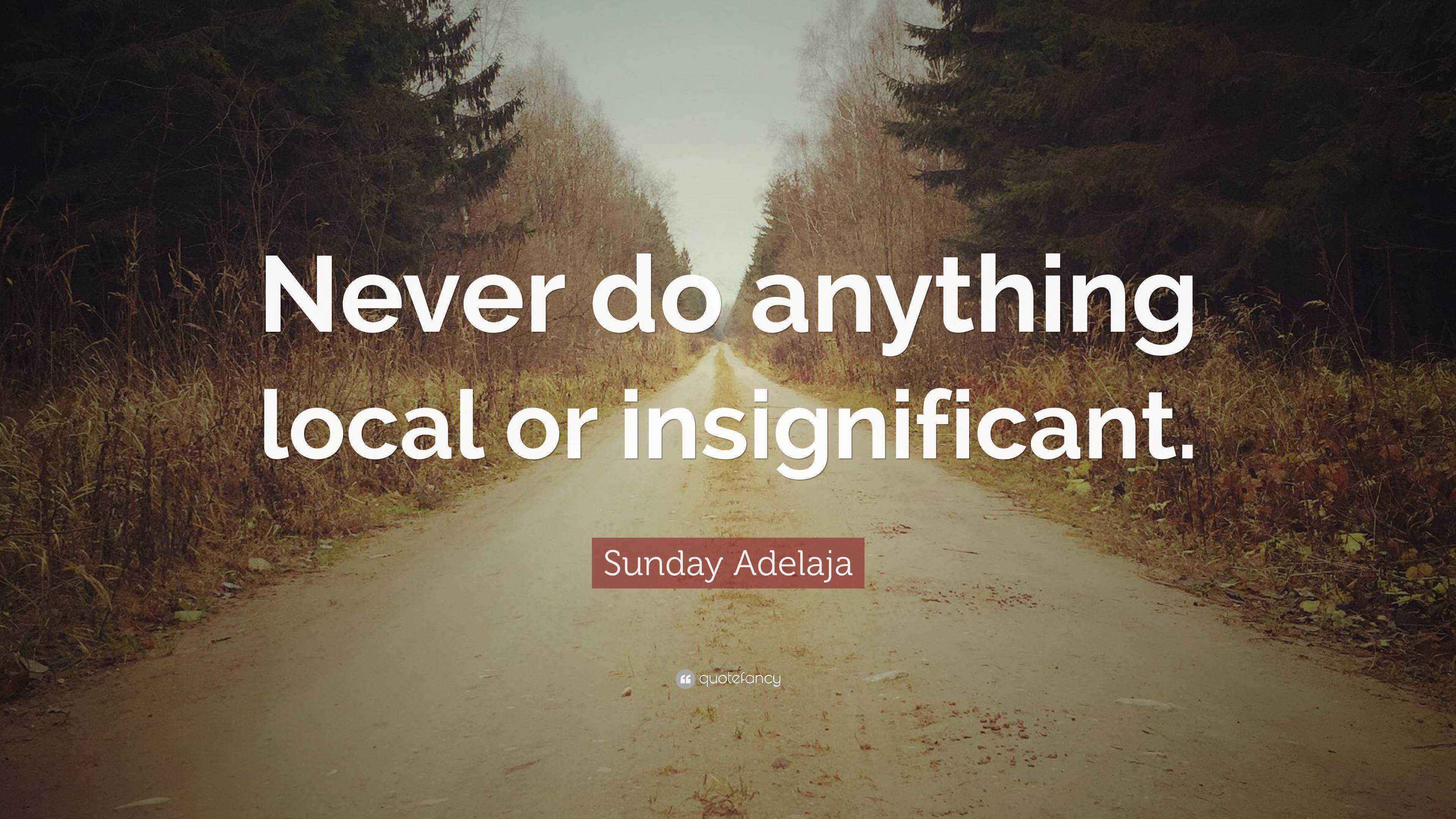 Sunday Adelaja Quote: “Never do anything local or insignificant.”