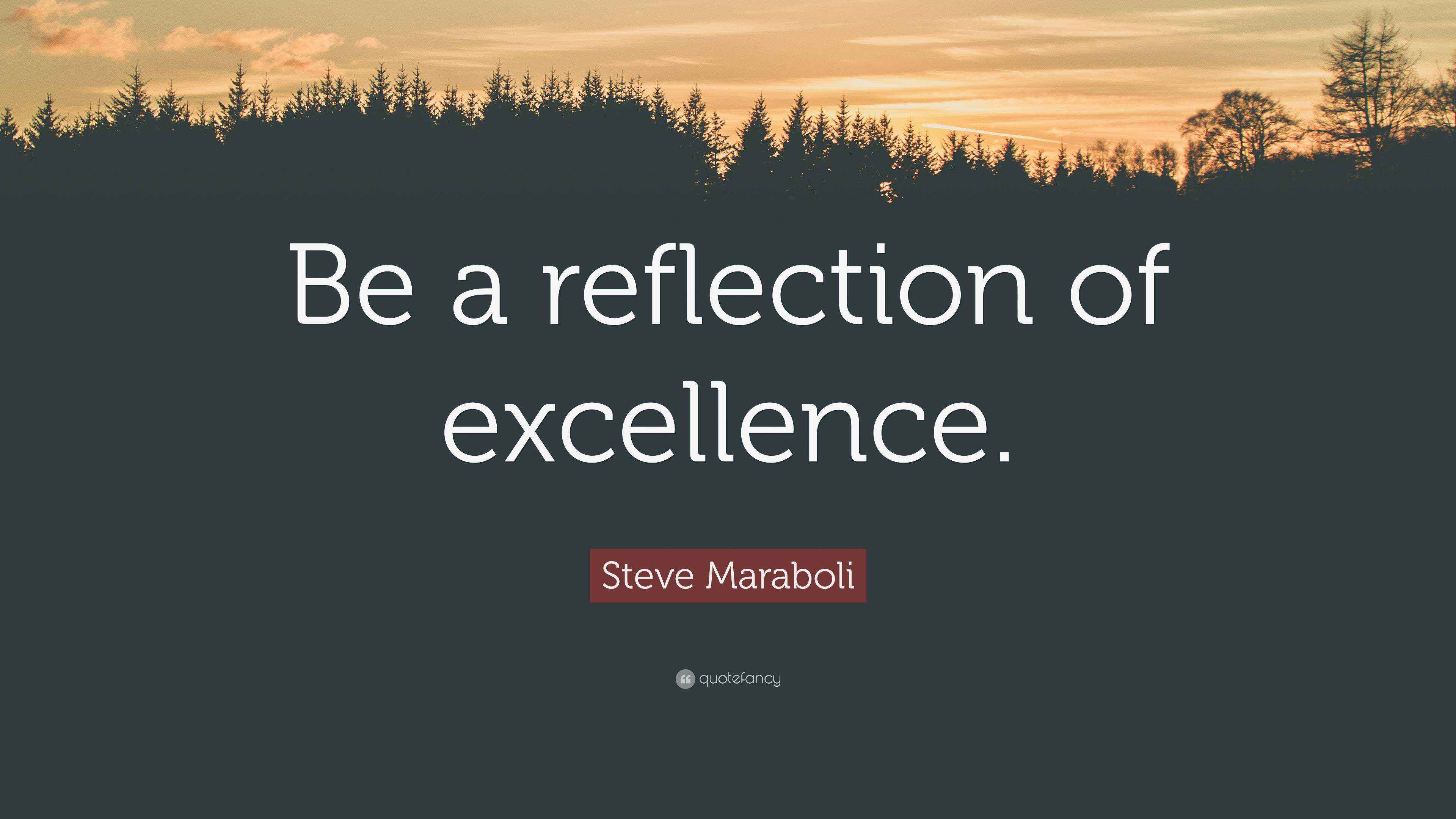 Steve Maraboli Quote: “Be a reflection of excellence.”