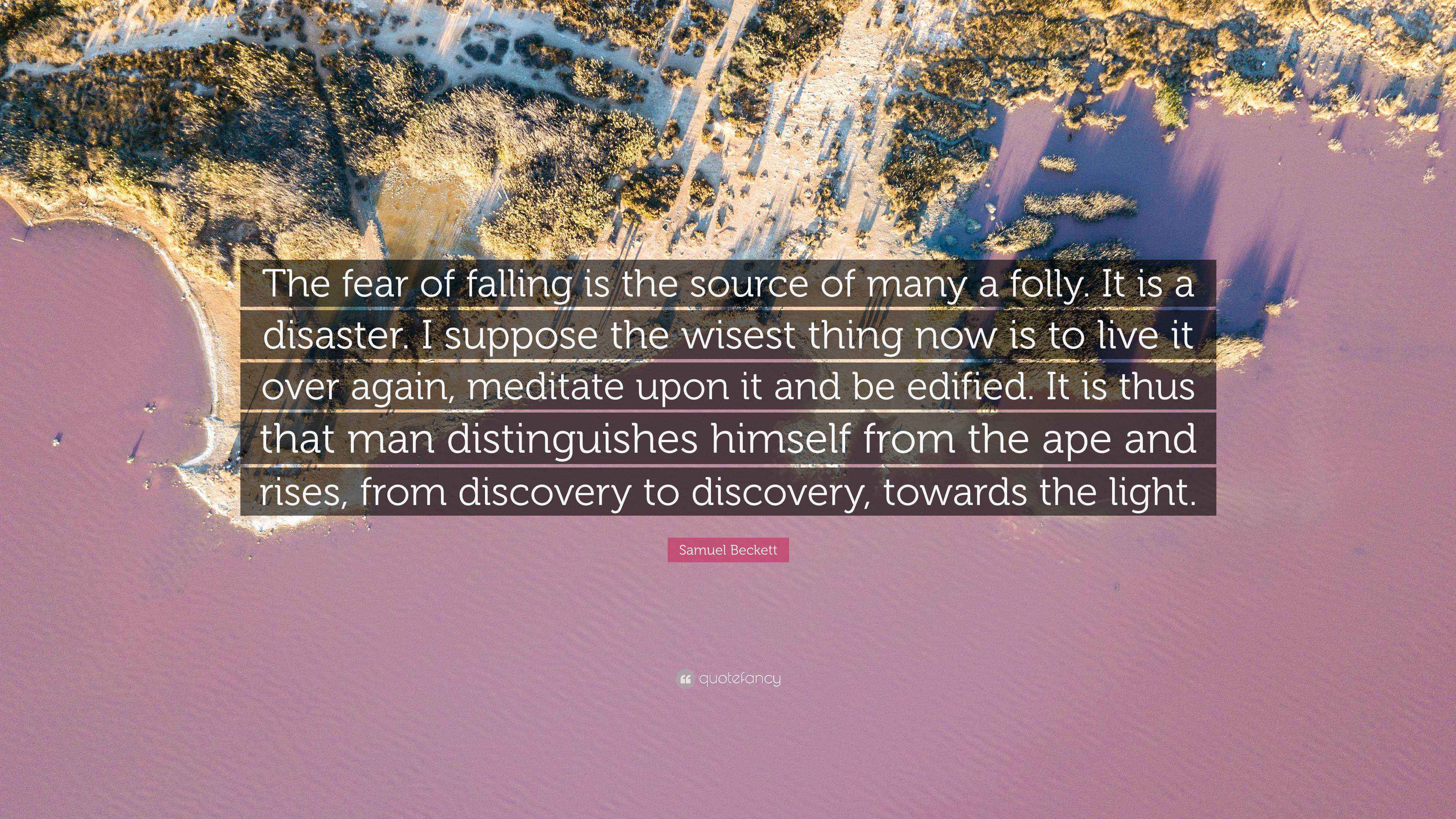 Samuel Beckett Quote: “The fear of falling is the source of many a ...