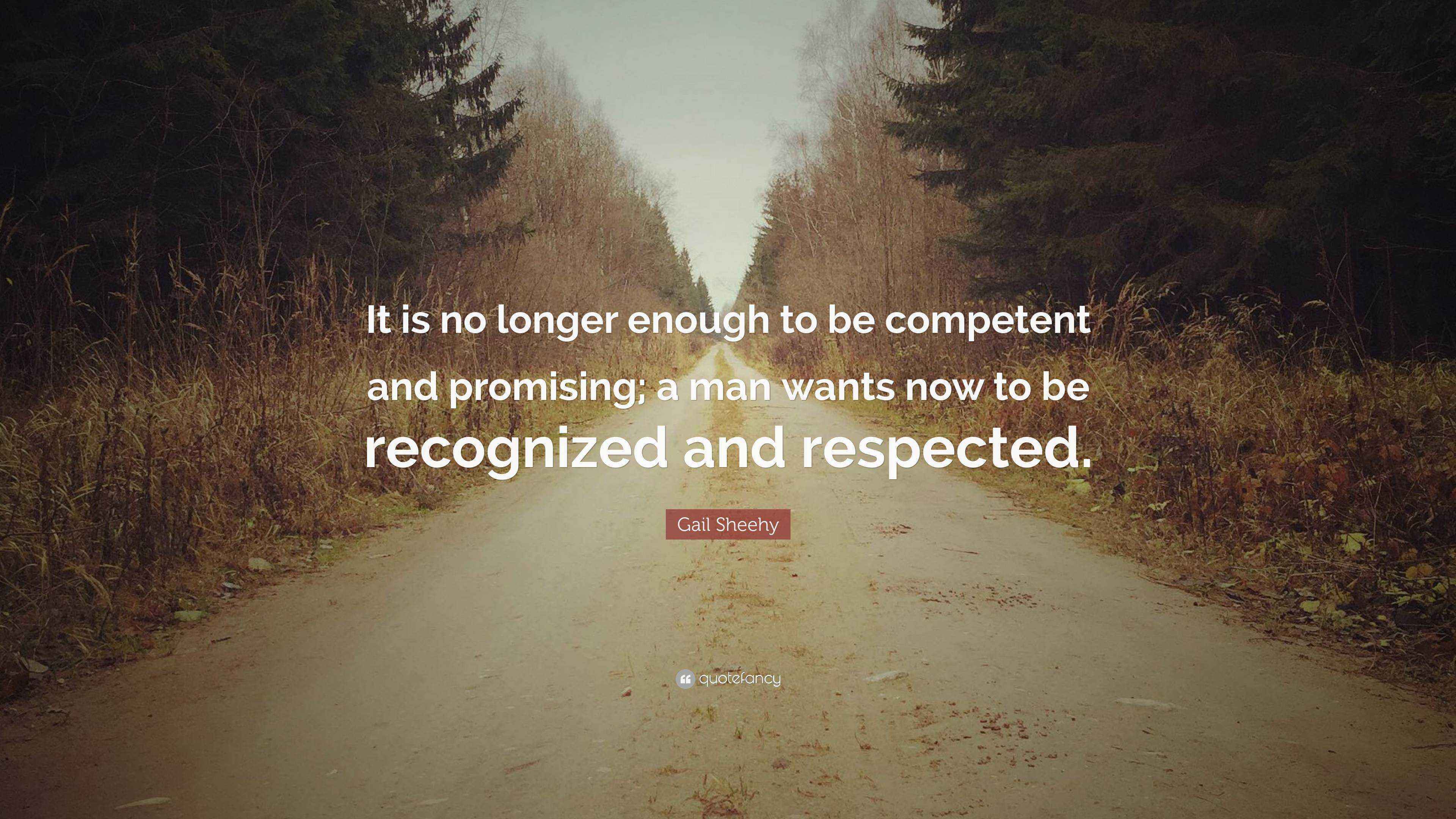 Gail Sheehy Quote: “It is no longer enough to be competent and ...