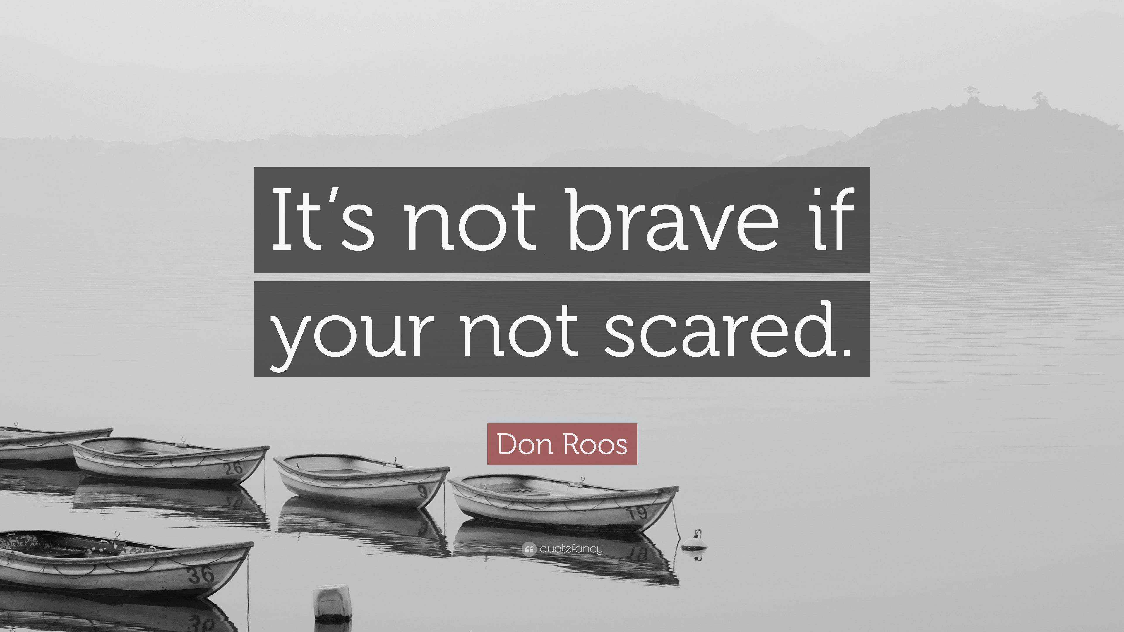 Don Roos Quote: “It’s not brave if your not scared.”