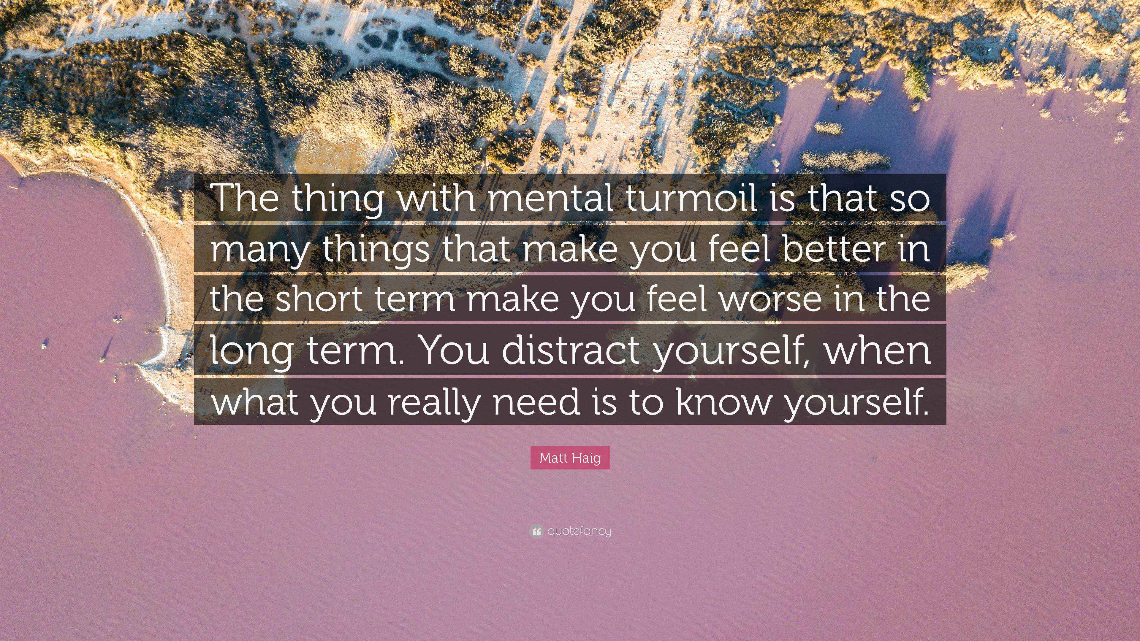Matt Haig Quote: “The thing with mental turmoil is that so many things ...