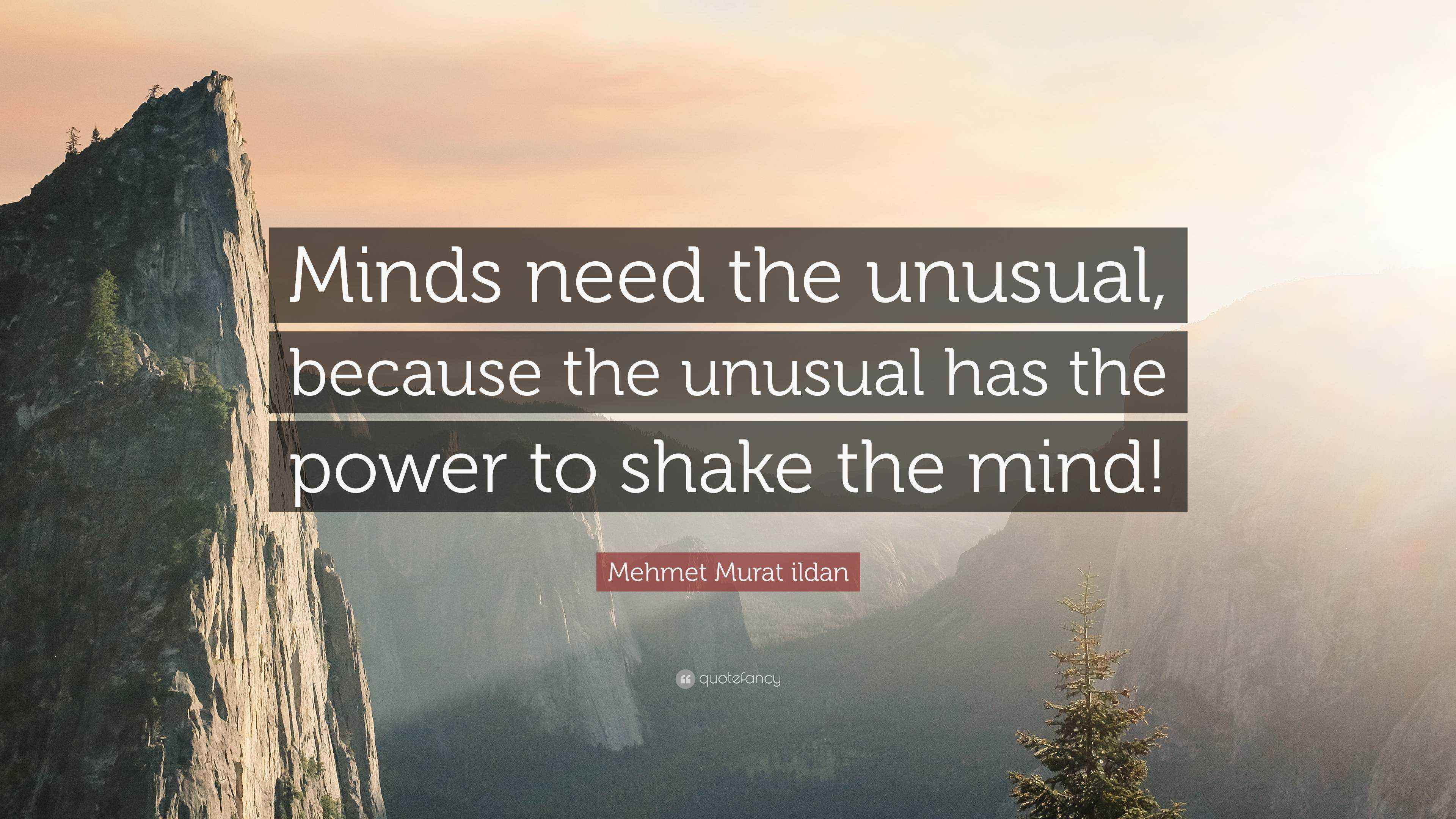 Mehmet Murat ildan Quote: “Minds need the unusual, because the unusual ...