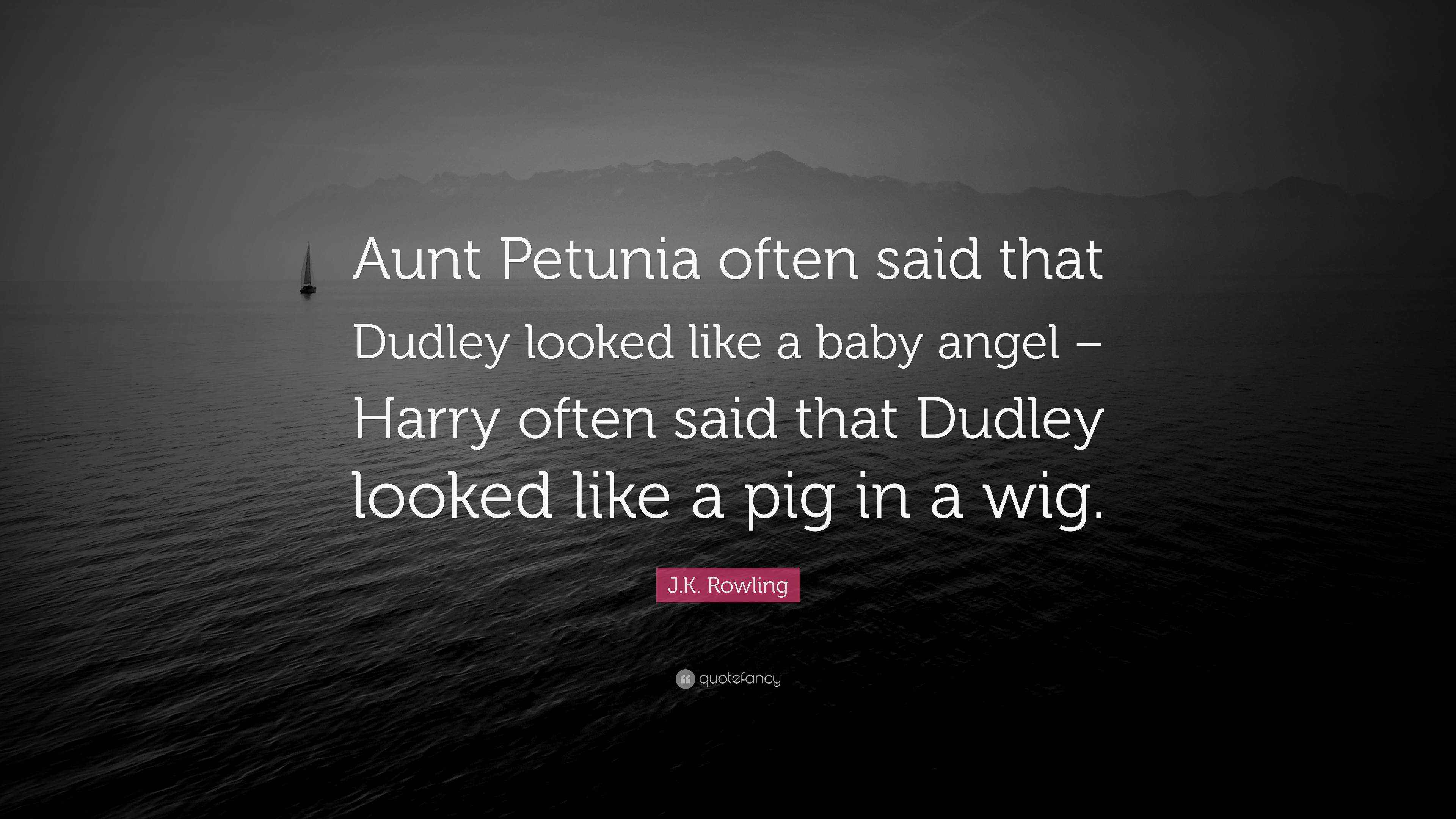 J.K. Rowling Quote: “Aunt Petunia often said that Dudley looked like a ...