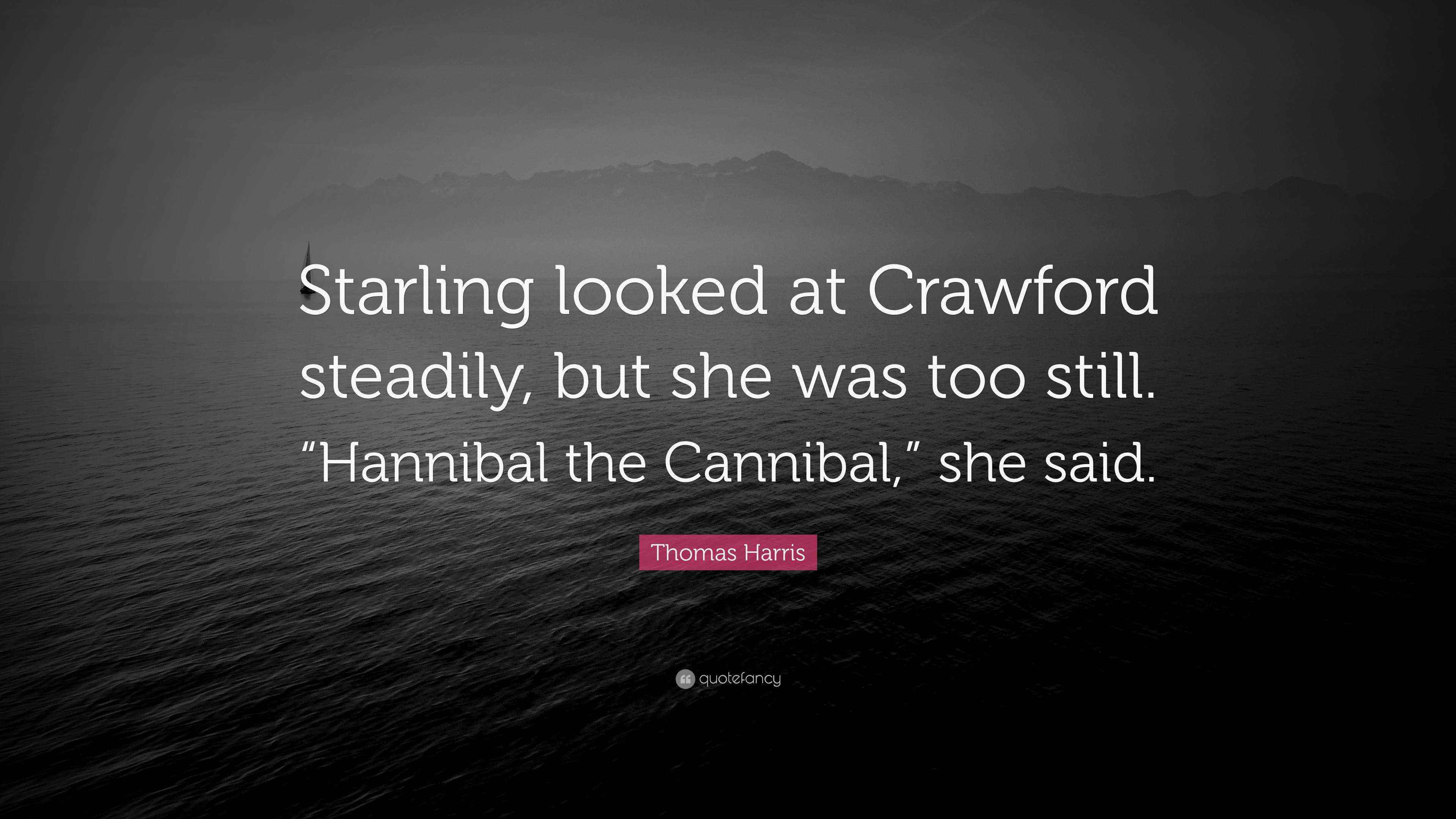 Thomas Harris Quote: “Starling looked at Crawford steadily, but she was ...