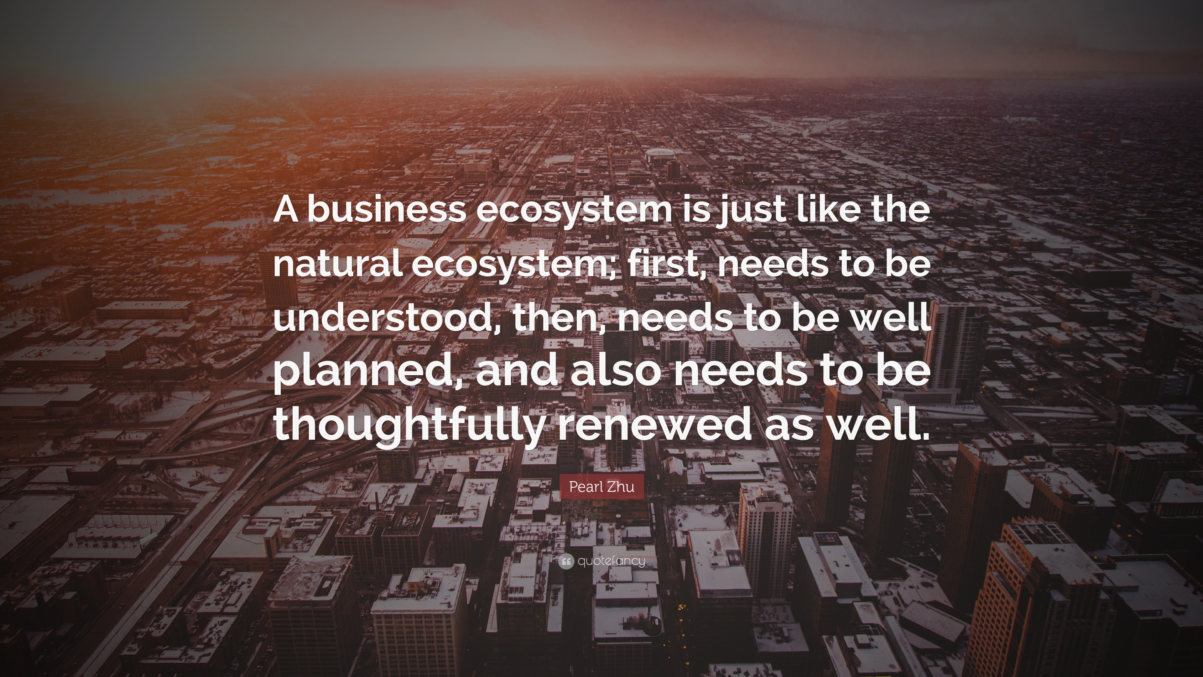 Pearl Zhu Quote: “A business ecosystem is just like the natural ...
