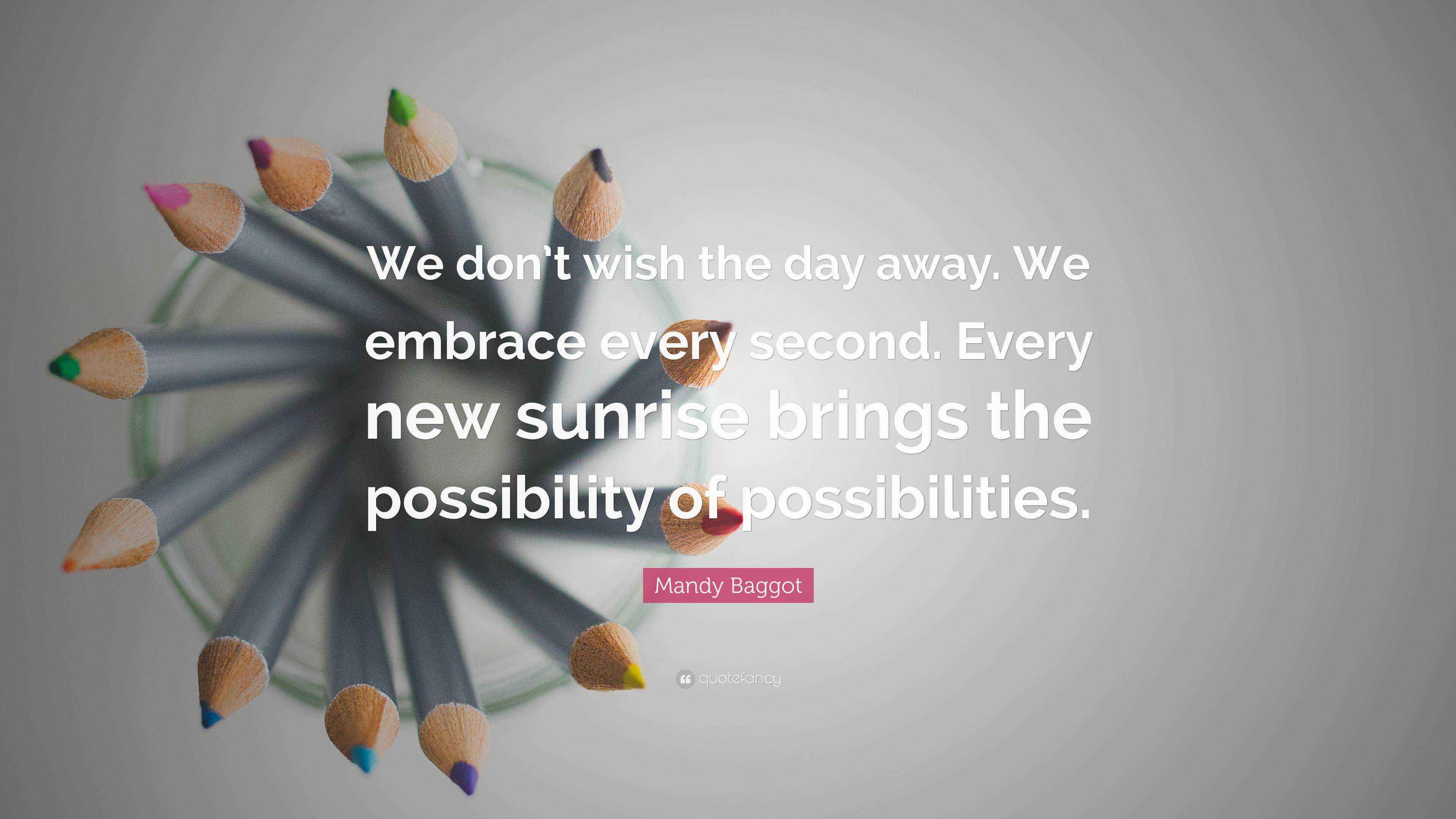 Mandy Baggot Quote: “We don’t wish the day away. We embrace every ...