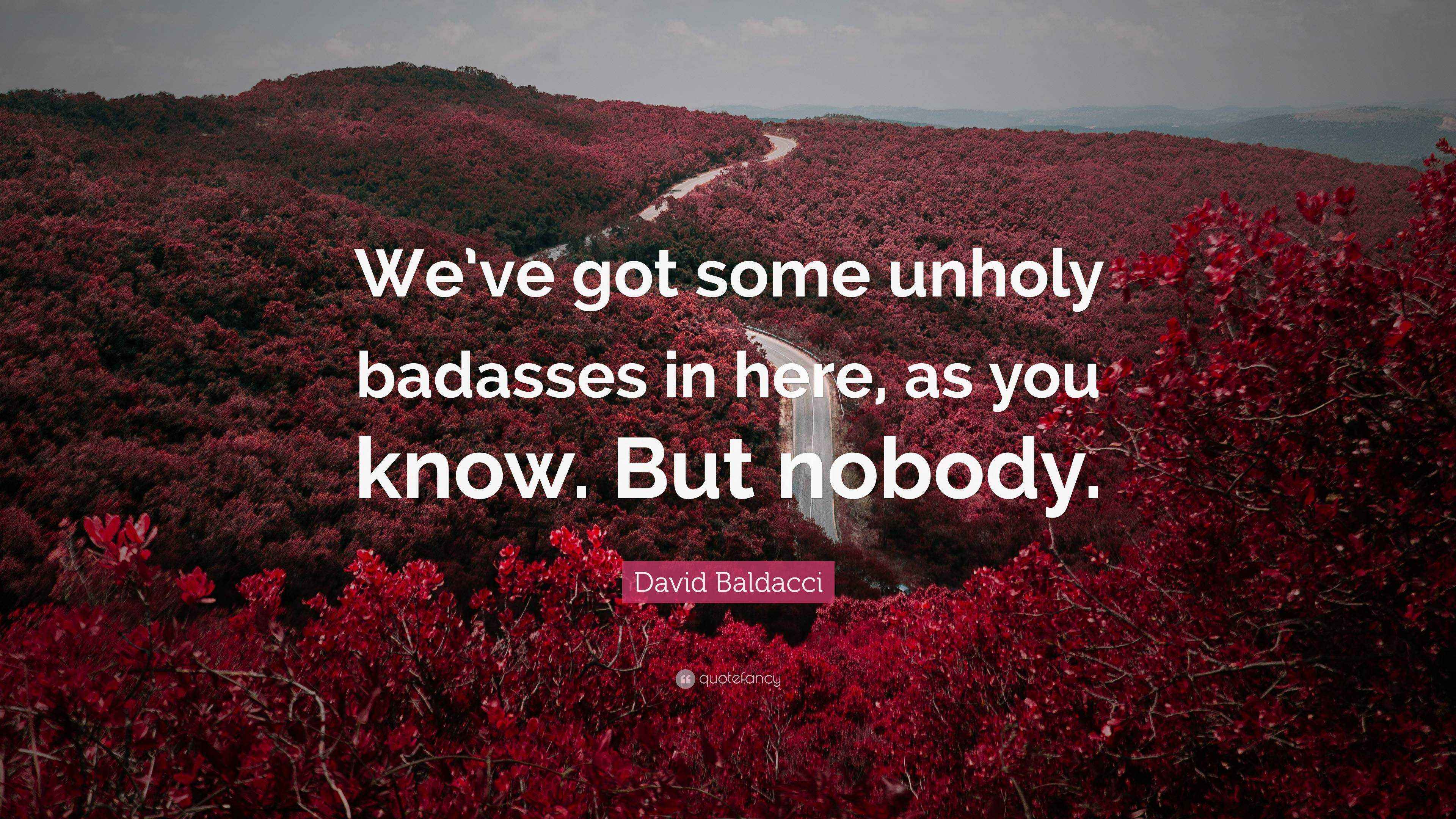 David Baldacci Quote: “We’ve got some unholy badasses in here, as you ...
