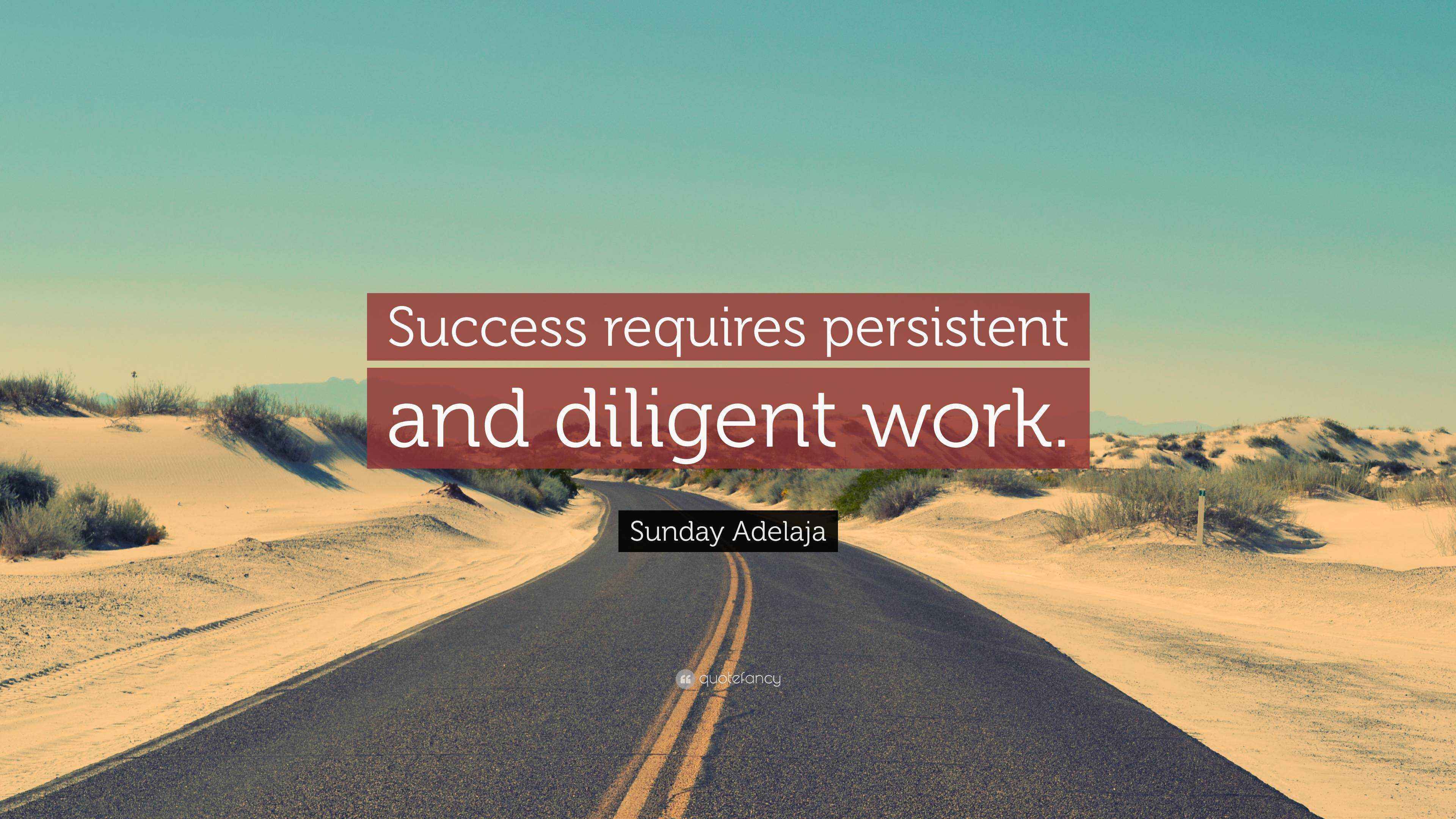Sunday Adelaja Quote: “Success requires persistent and diligent work.”