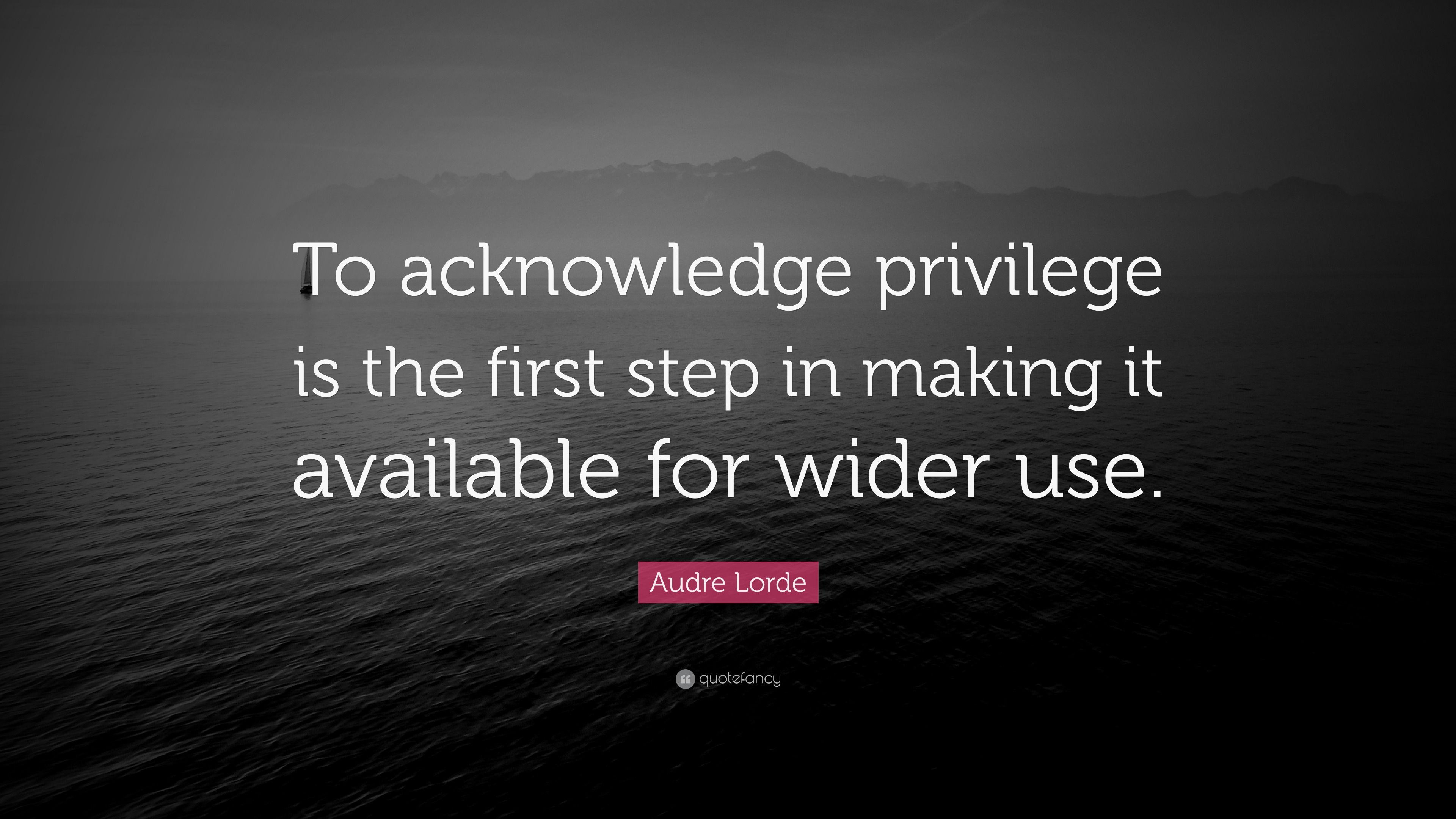 Audre Lorde Quote: “To acknowledge privilege is the first step in ...