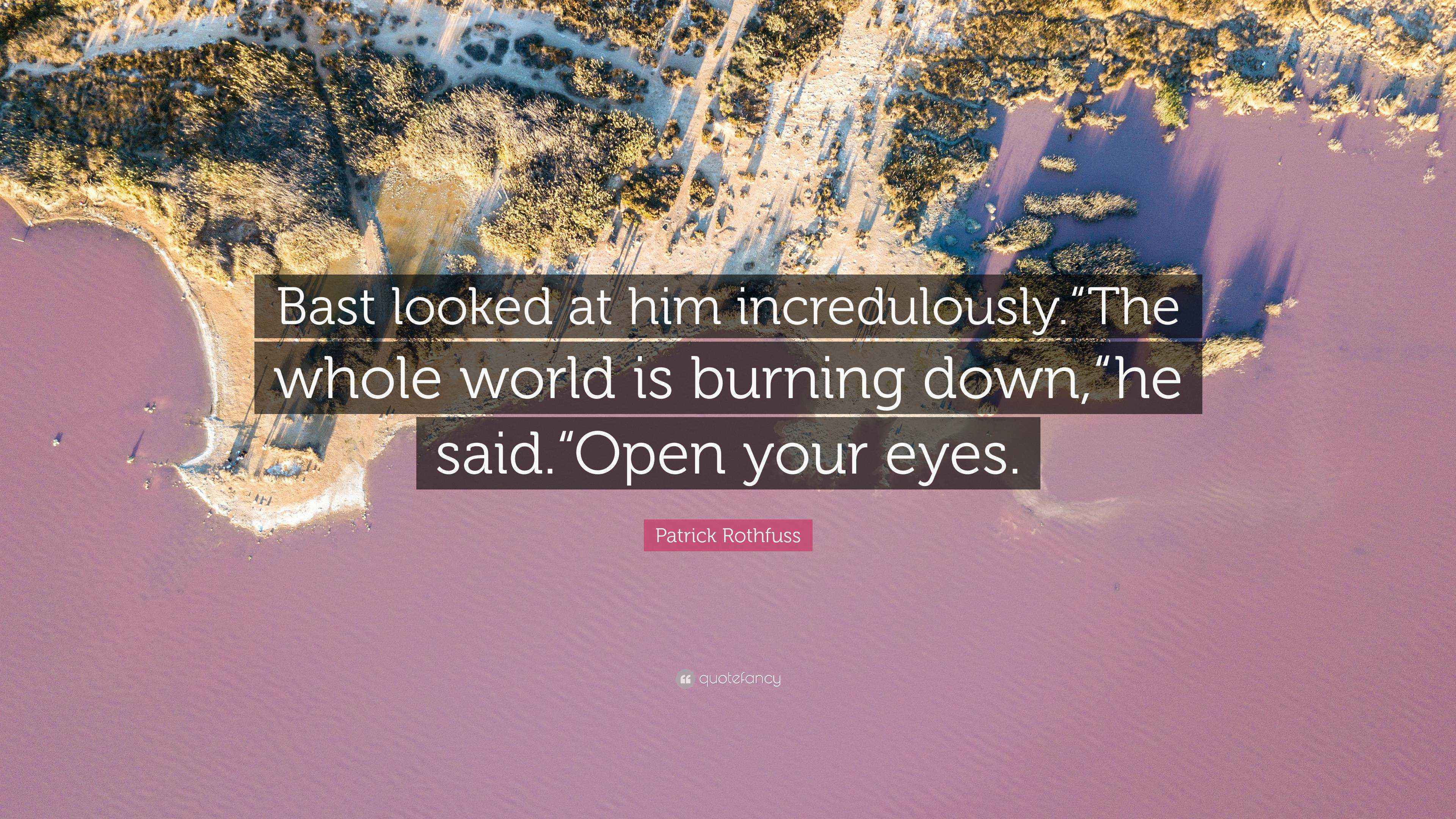 Patrick Rothfuss Quote: “Bast looked at him incredulously.“The whole ...