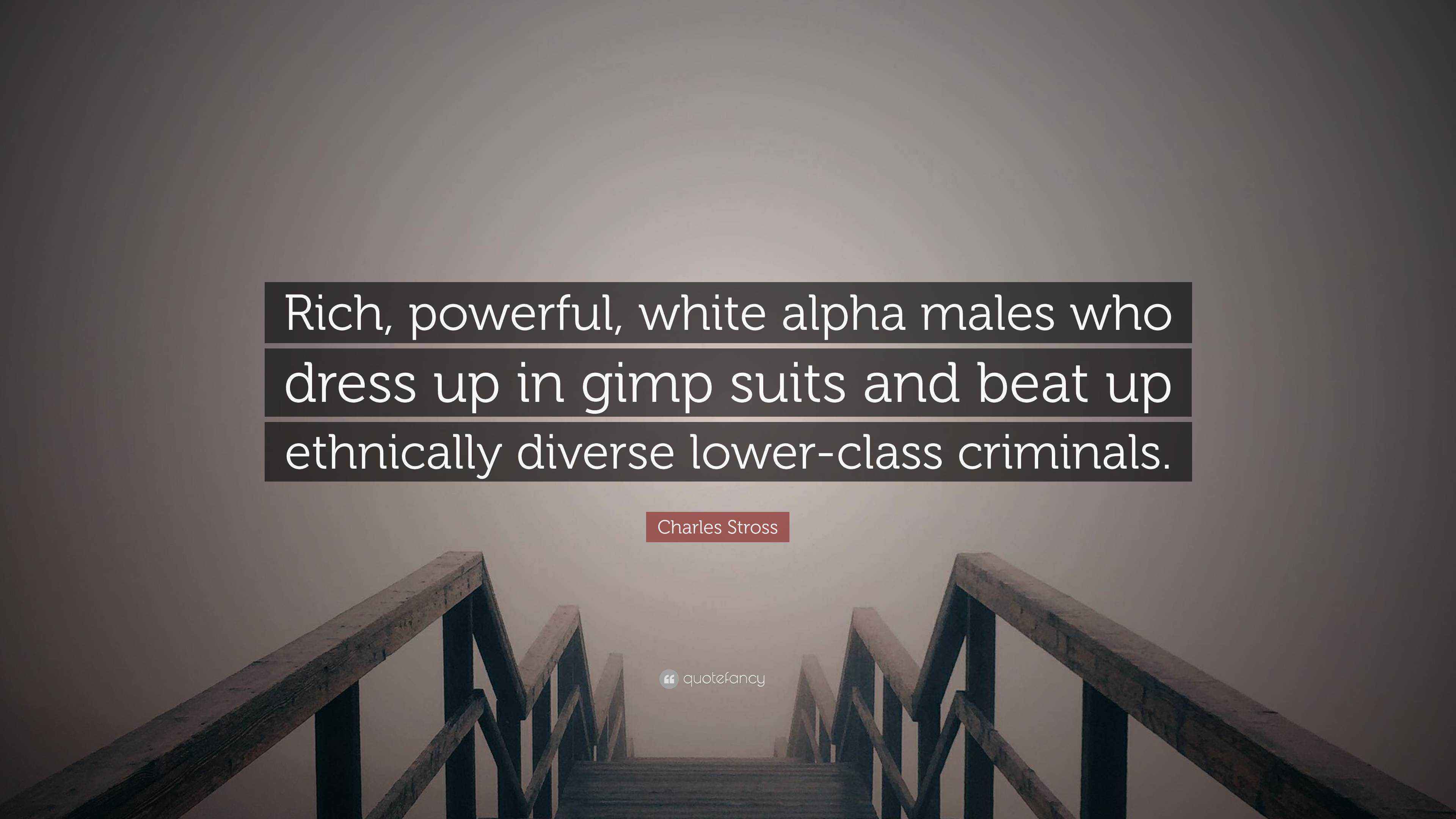 Charles Stross Quote: “Rich, powerful, white alpha males who dress up ...