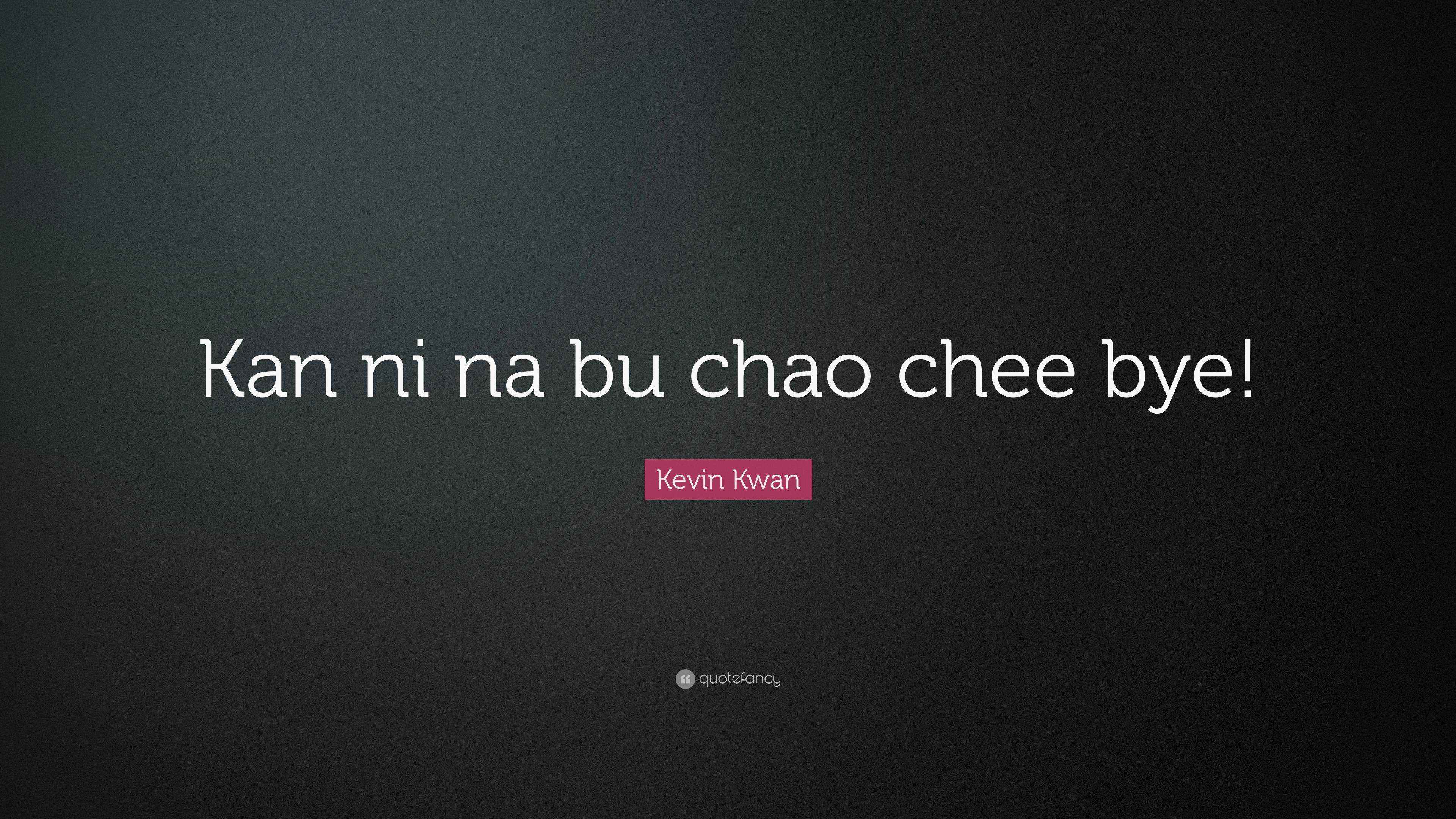 Kevin Kwan Quote: “Kan ni na bu chao chee bye!”