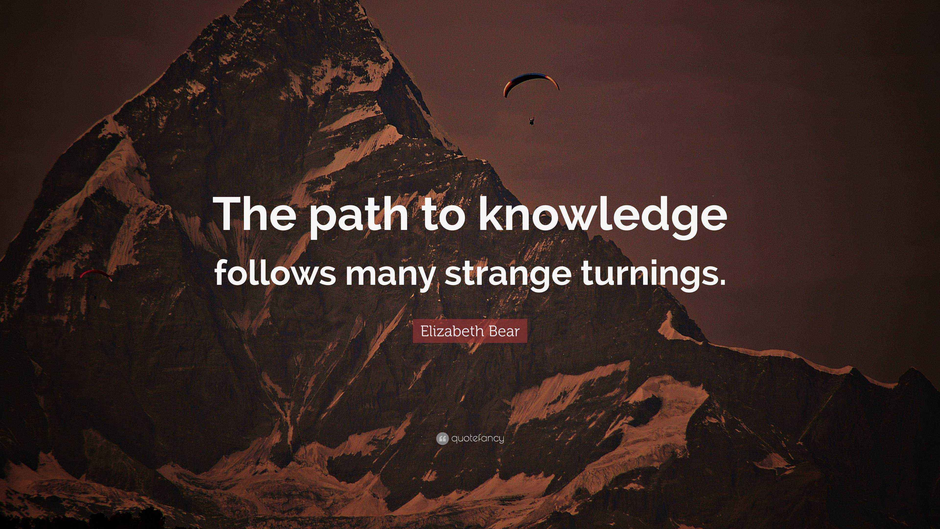 Elizabeth Bear Quote: “The path to knowledge follows many strange ...