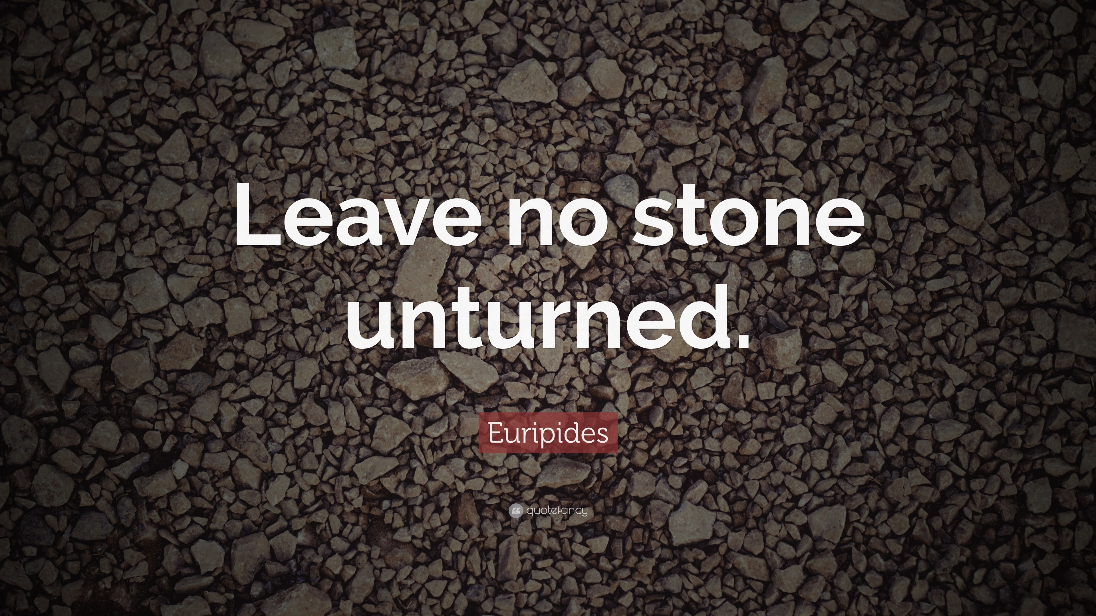 Euripides Quote: “Leave no stone unturned.”