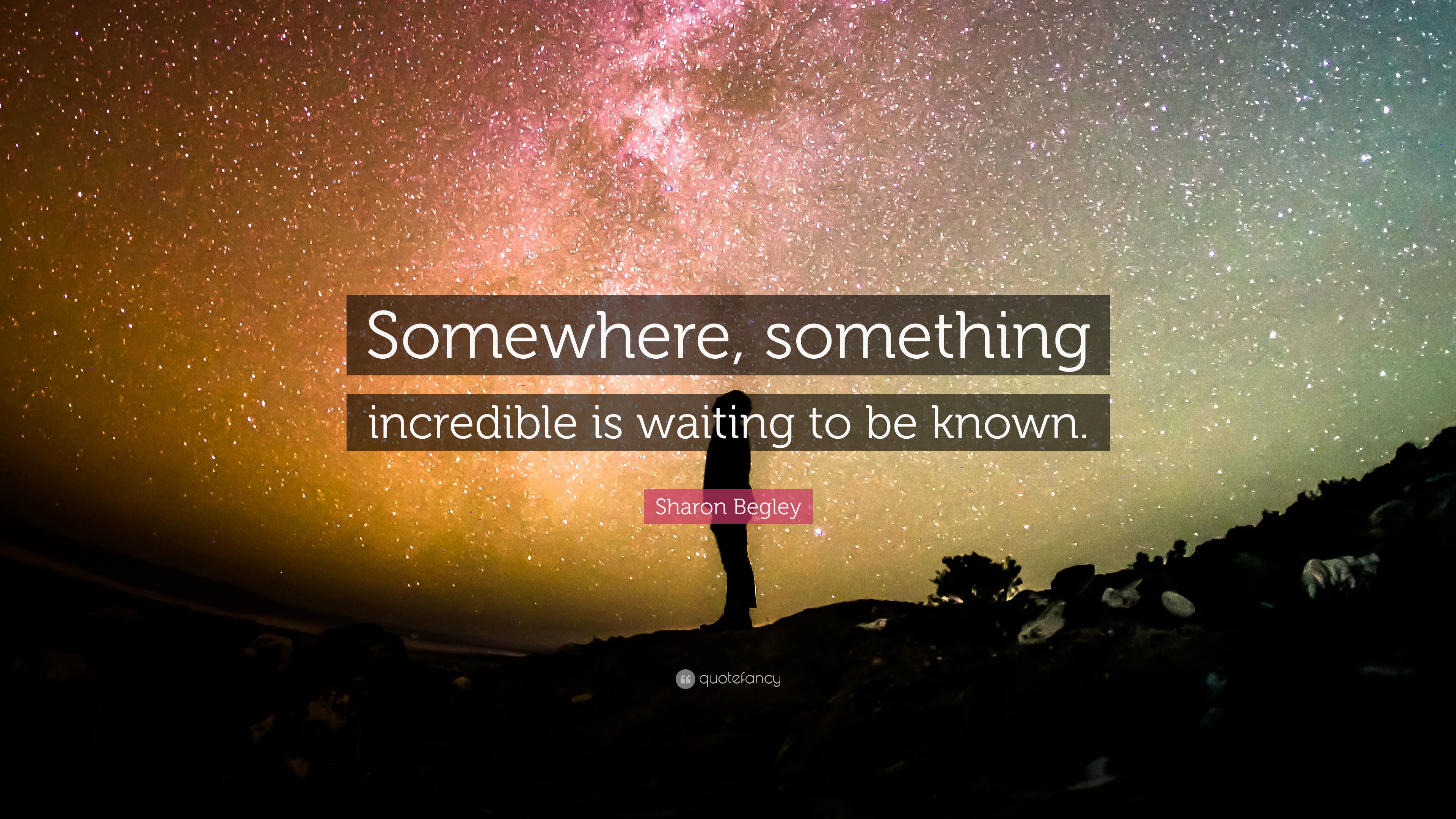 Sharon Begley Quote: “Somewhere, something incredible is waiting to be ...