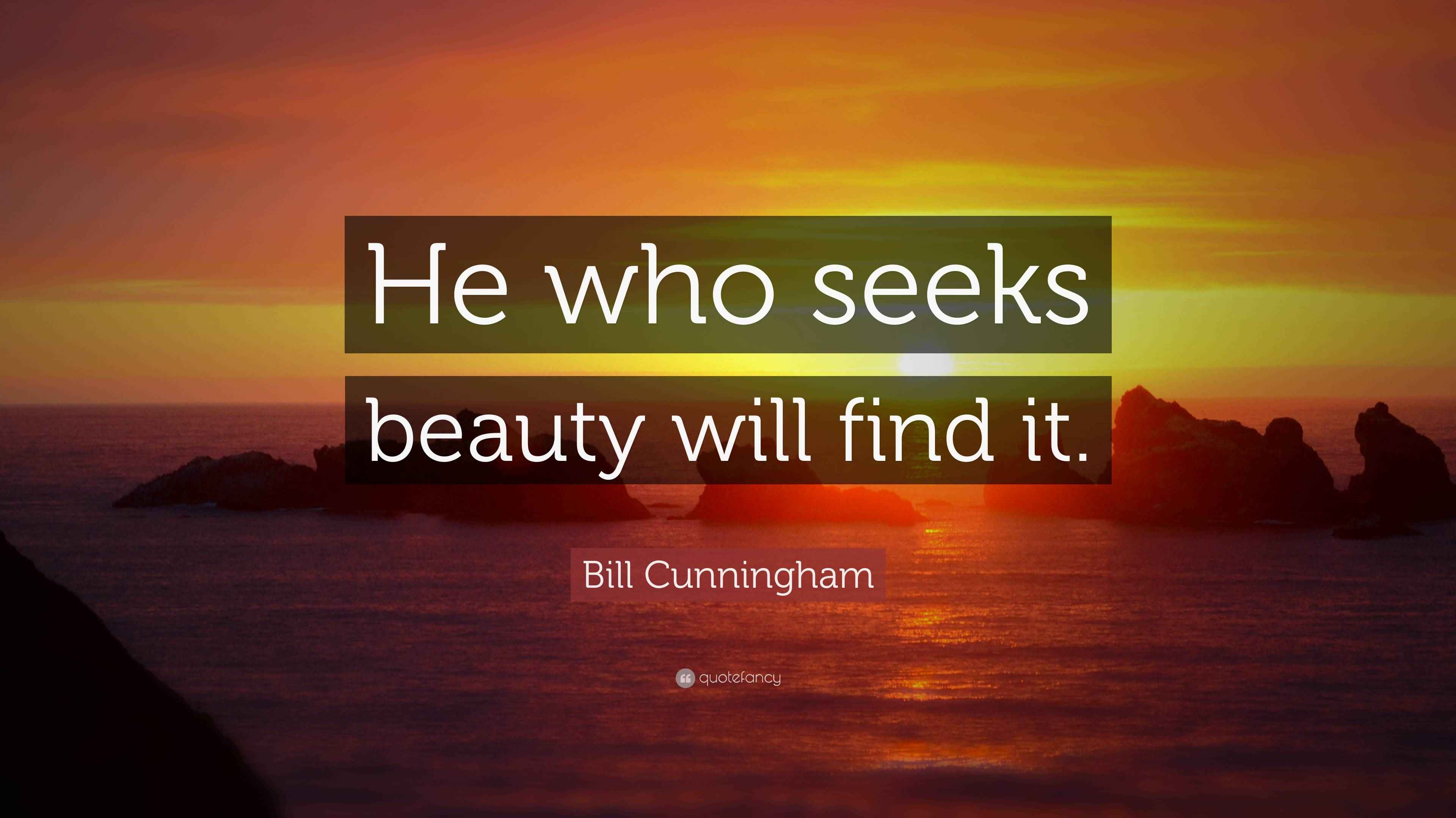 Bill Cunningham Quote: “He who seeks beauty will find it.”
